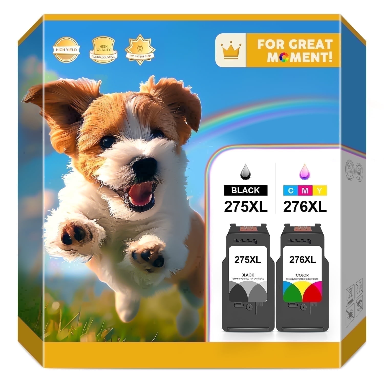 KT INK Canon TS3722 Ink Cartridge, Compatible 275XL Black, 276XL Color ...