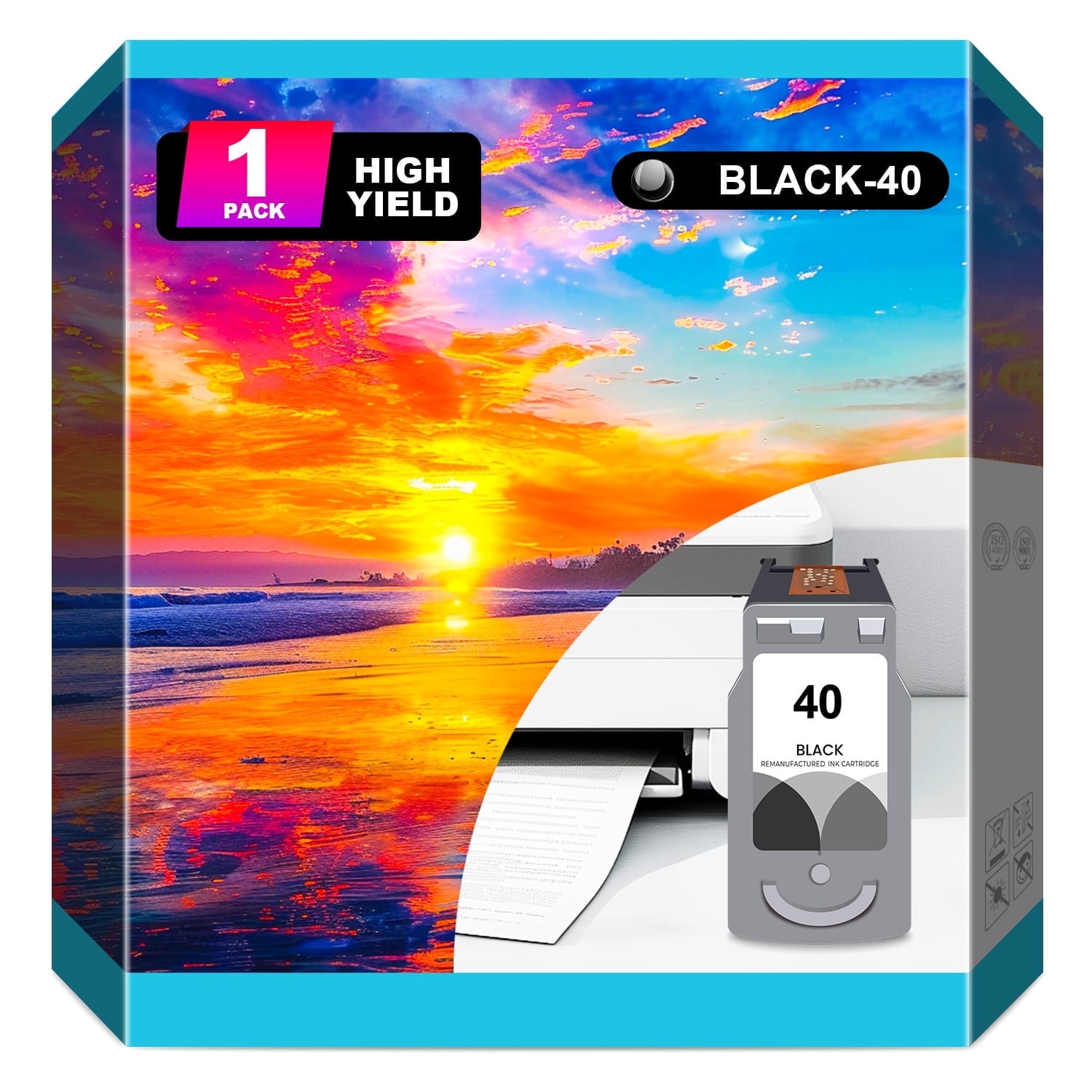 PG40 Ink Cartridges Compatible for Printers Canon 40 for PIXMA MX310 MP140 MP170 MP180 MP190 ...