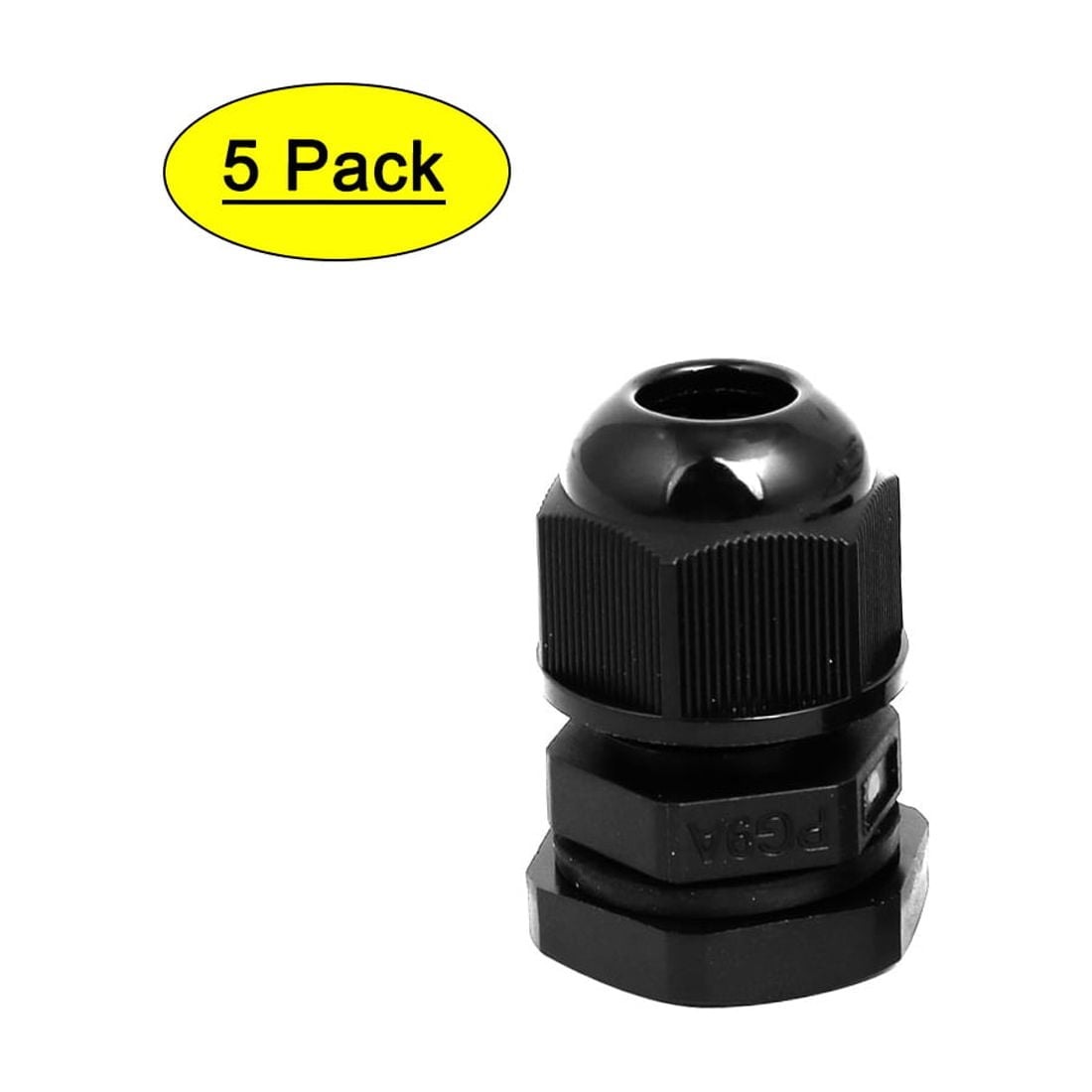 PG9 2mm-3mm Nylon 2 Holes Adjustable Cables Gland Connector Black 5pcs ...