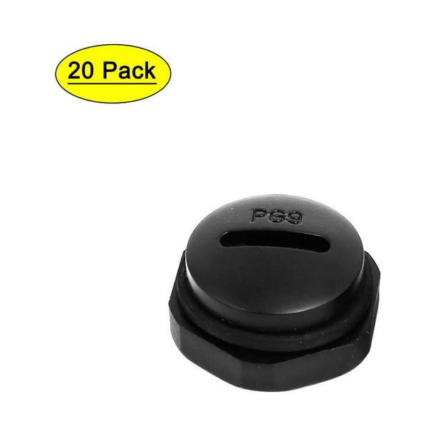 PG9 Nylon Male Threaded Cable Gland Screw End Cap Cover Black 20pcs ...