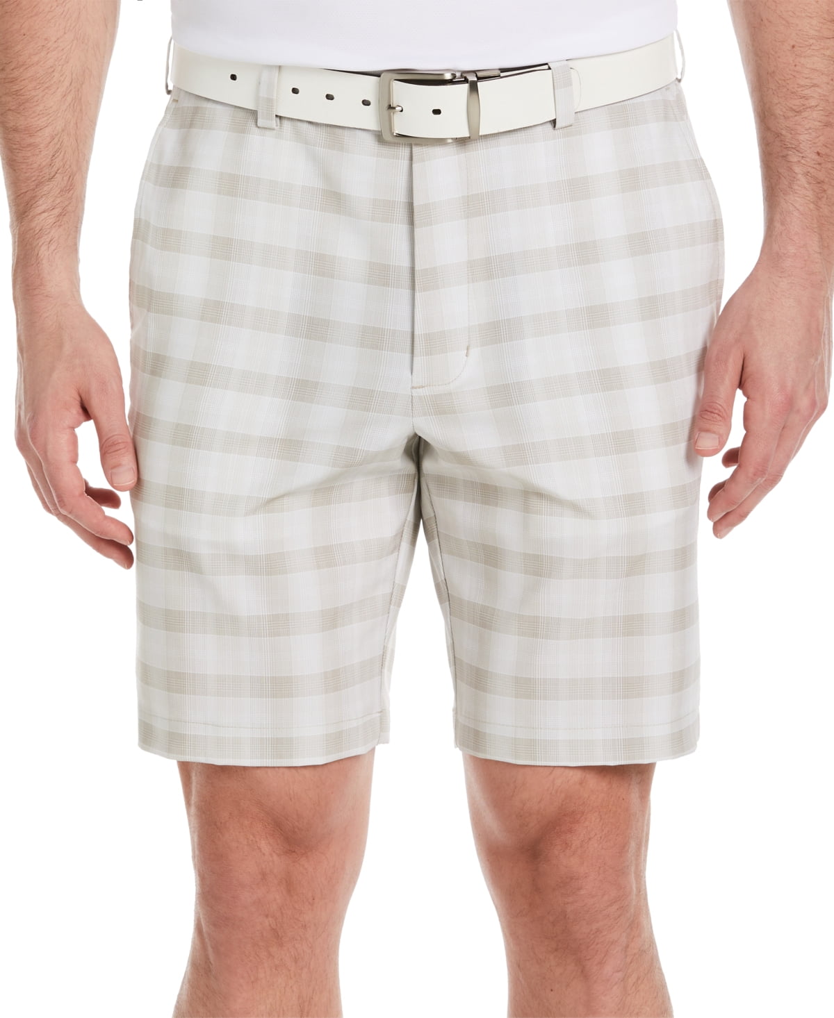 PGA TOUR Men's Moisture-Wicking Stretch Golf Shorts Tan Plaid ...