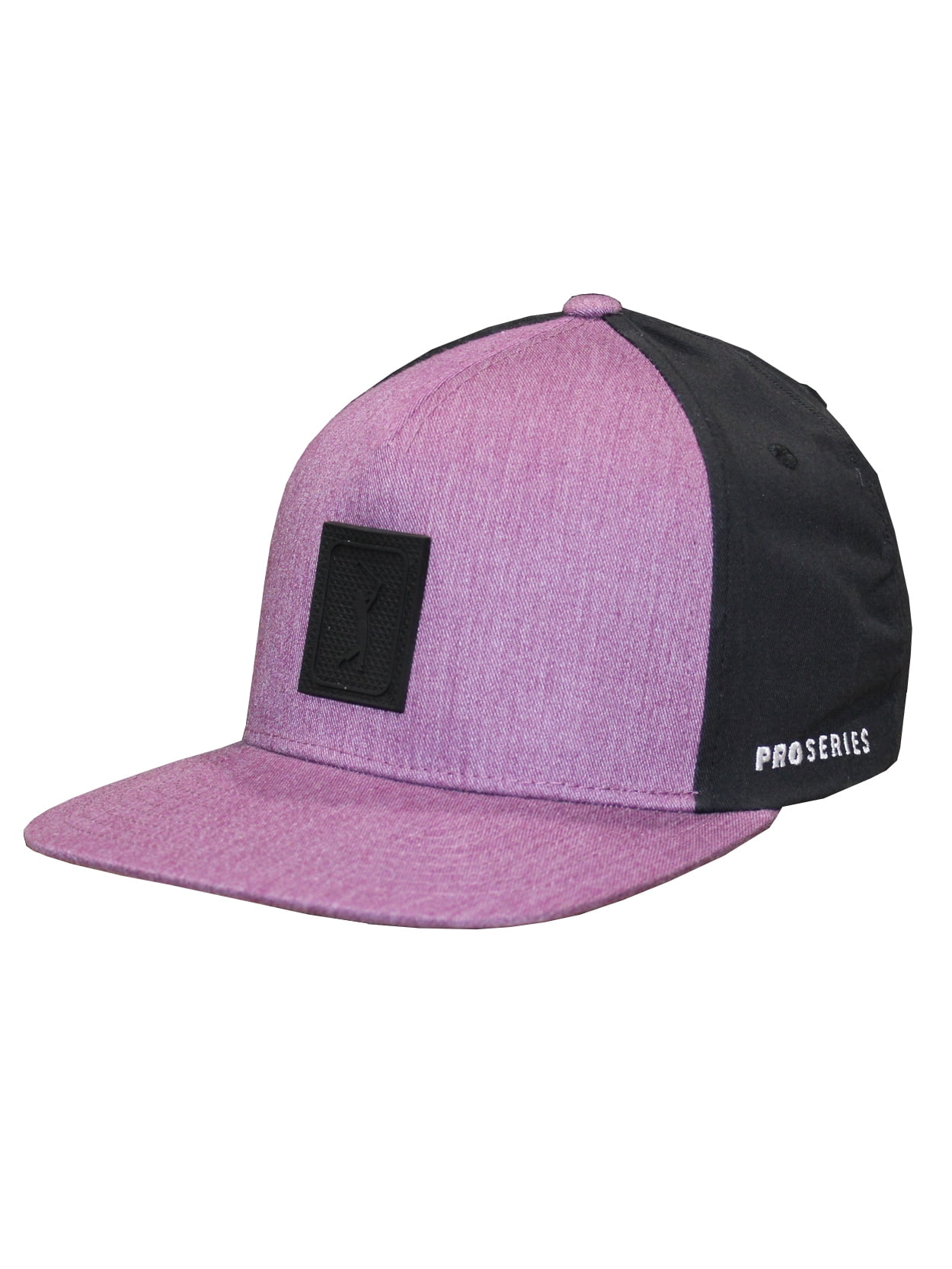 PGA Tour Golf 2-Tone Snap Back Flat Brim Adjustable Hat, Black/Violet ...