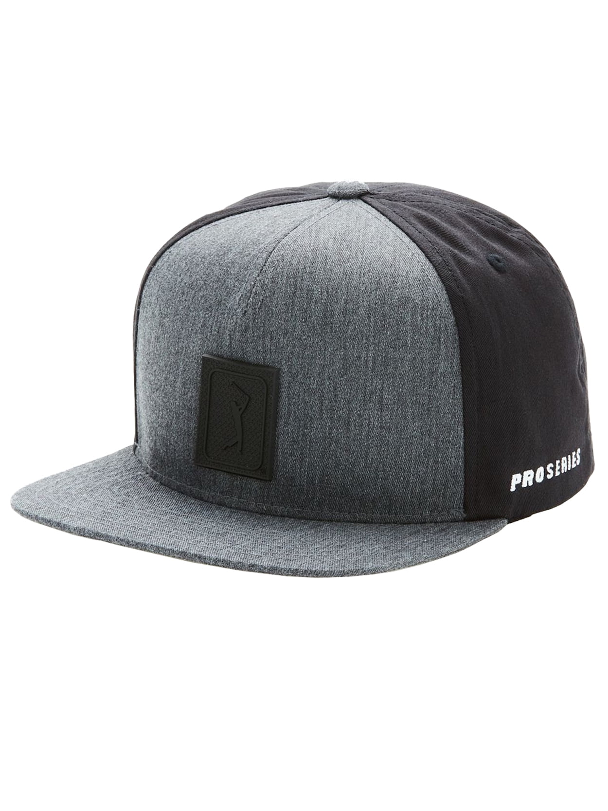 PGA Tour Golf Caps: 2-Tone Snap Back Flat Brim Adjustable Hat, Caviar ...