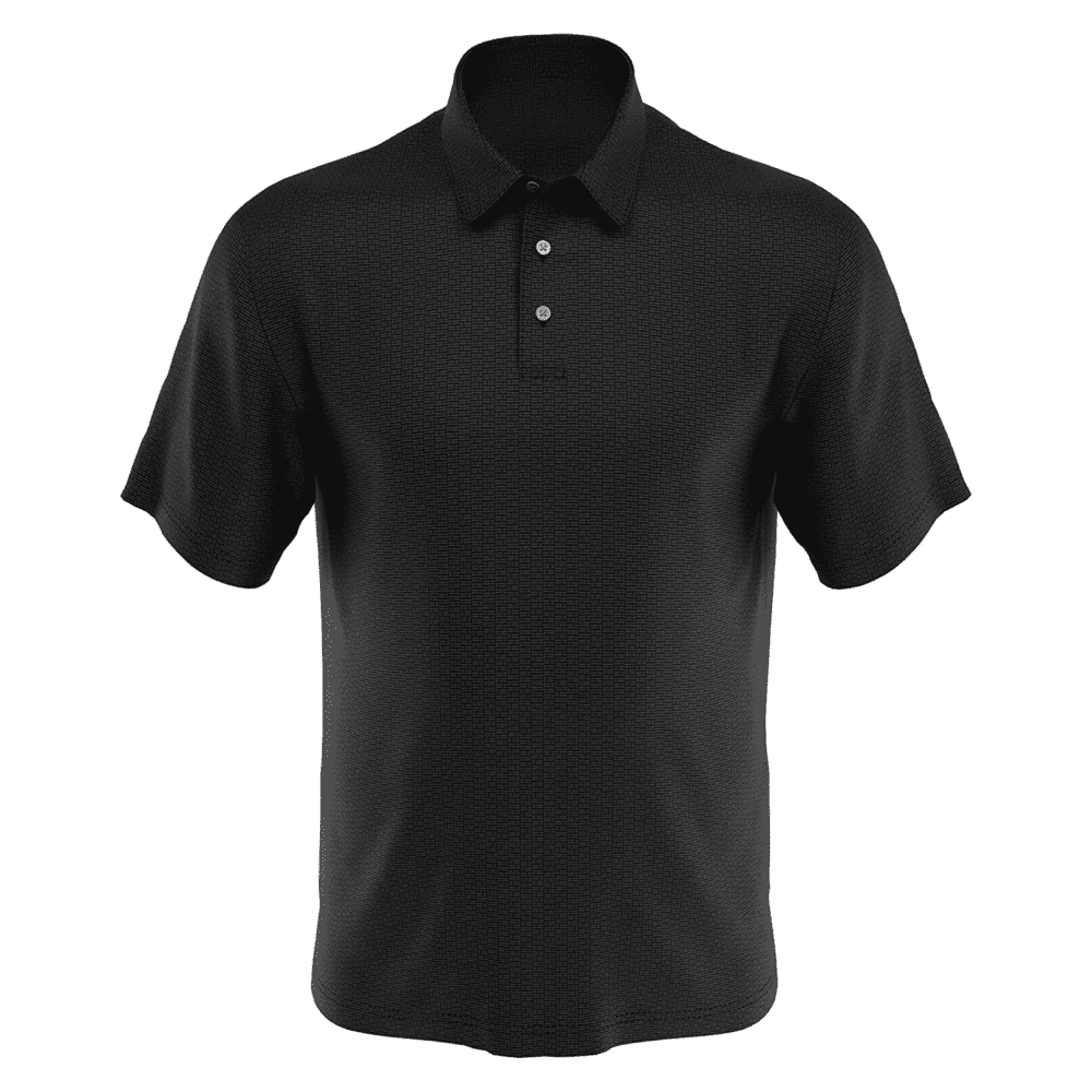 PGA Tour Men's Birdseye Print Short Sleeve Golf Polo Shirt, Caviar, L ...