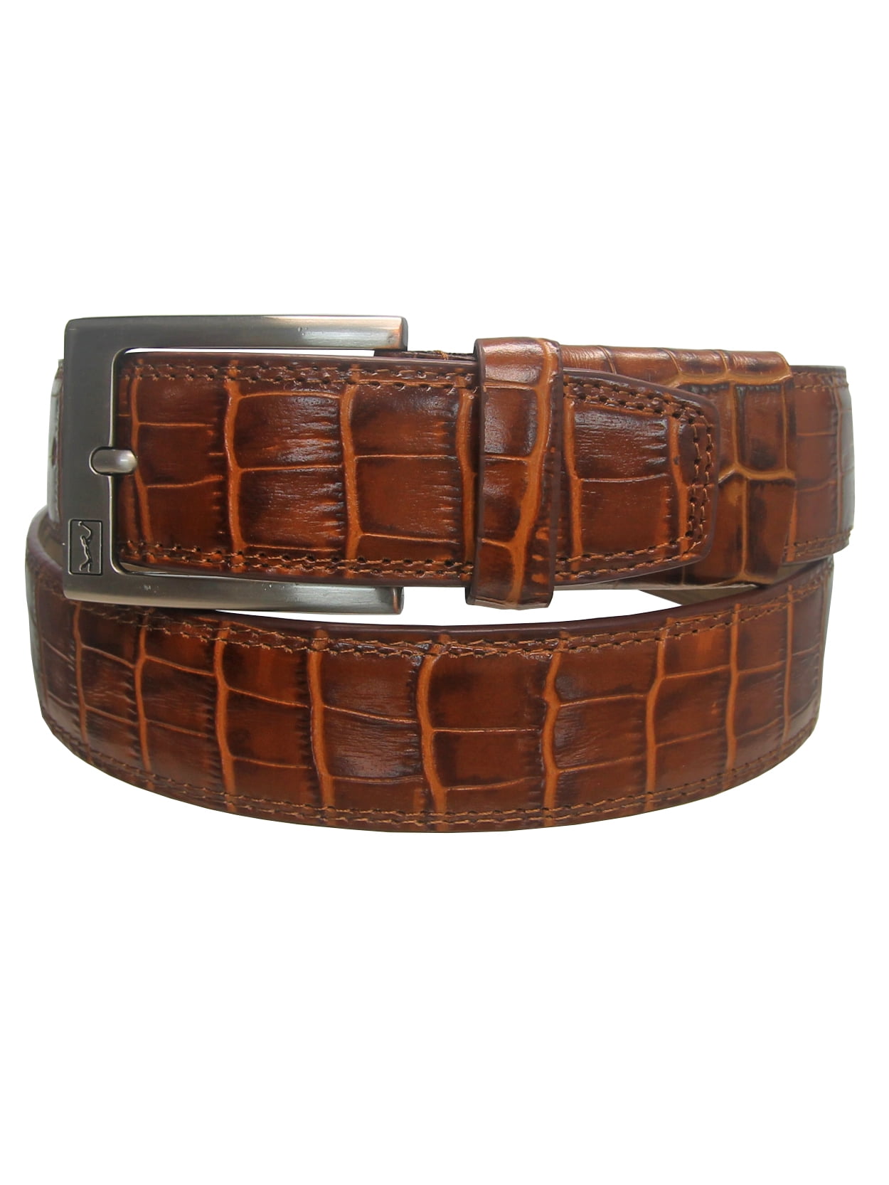 PGA Tour Men's Genuine Leather Crocodile Pattern Golf Belt, 36" Tan ...