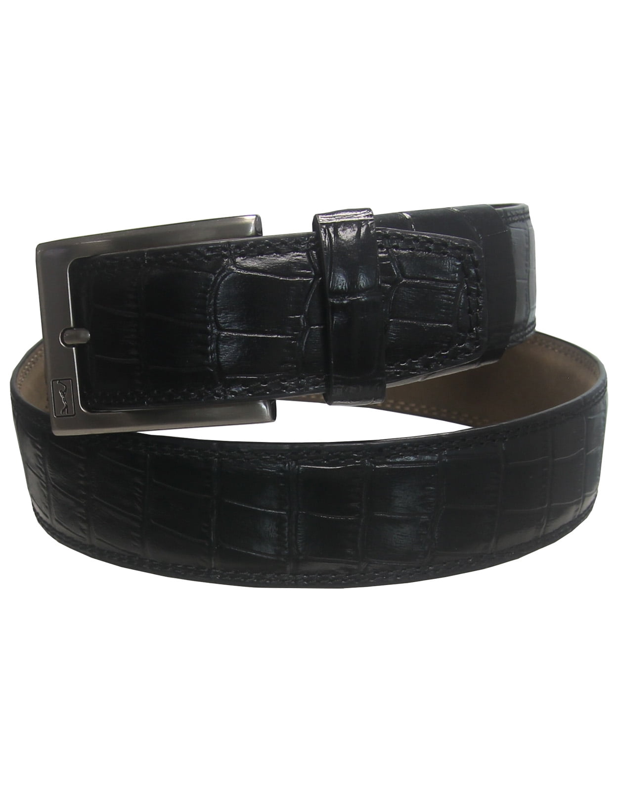 PGA Tour Men's Genuine Leather Crocodile Pattern Golf Belt, 42" Black ...
