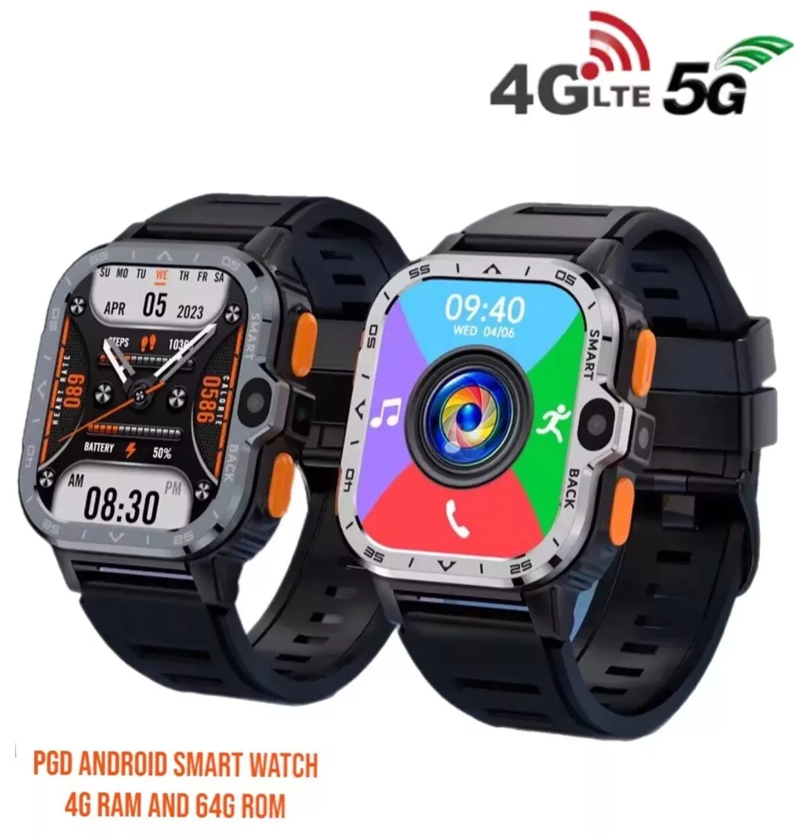 LynkNano USA PGD Smart Watch 4G+64GB, Touch Screen, Dual Camera, 2.03 ...