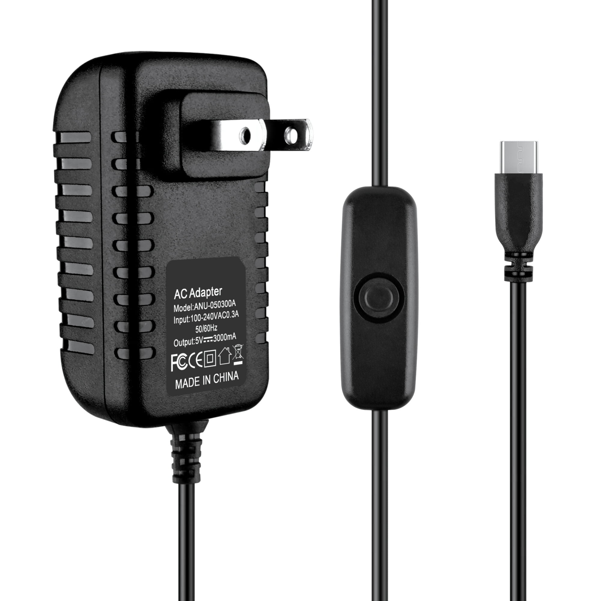 PGENDAR 5V 3A USB-C/Type-C Power Adapter 5 Volt 3000mA Power Cord ...