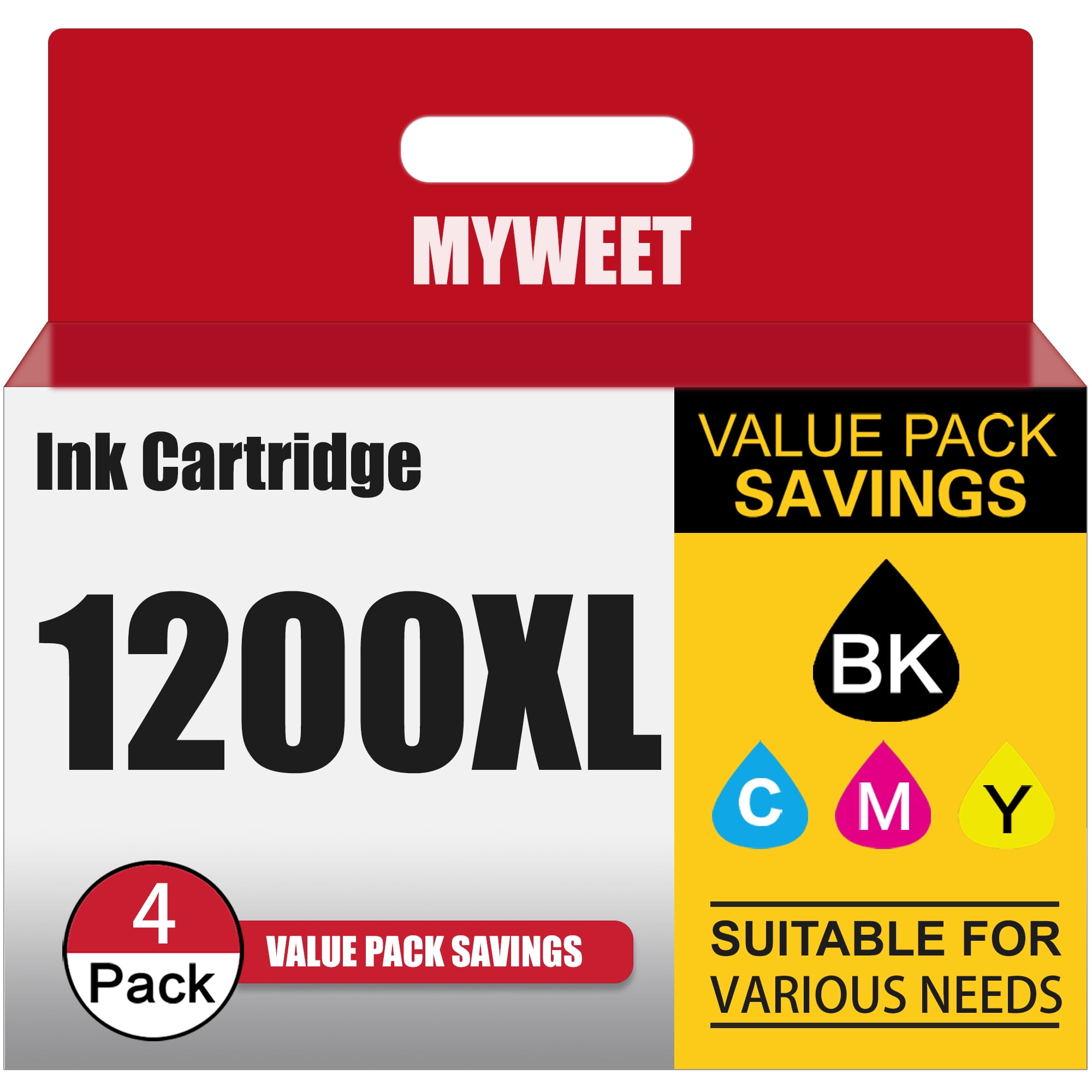 PGI-1200XL Ink Cartridge 4-Pack for Canon MAXIFY Printers (1Black/1Cyan ...