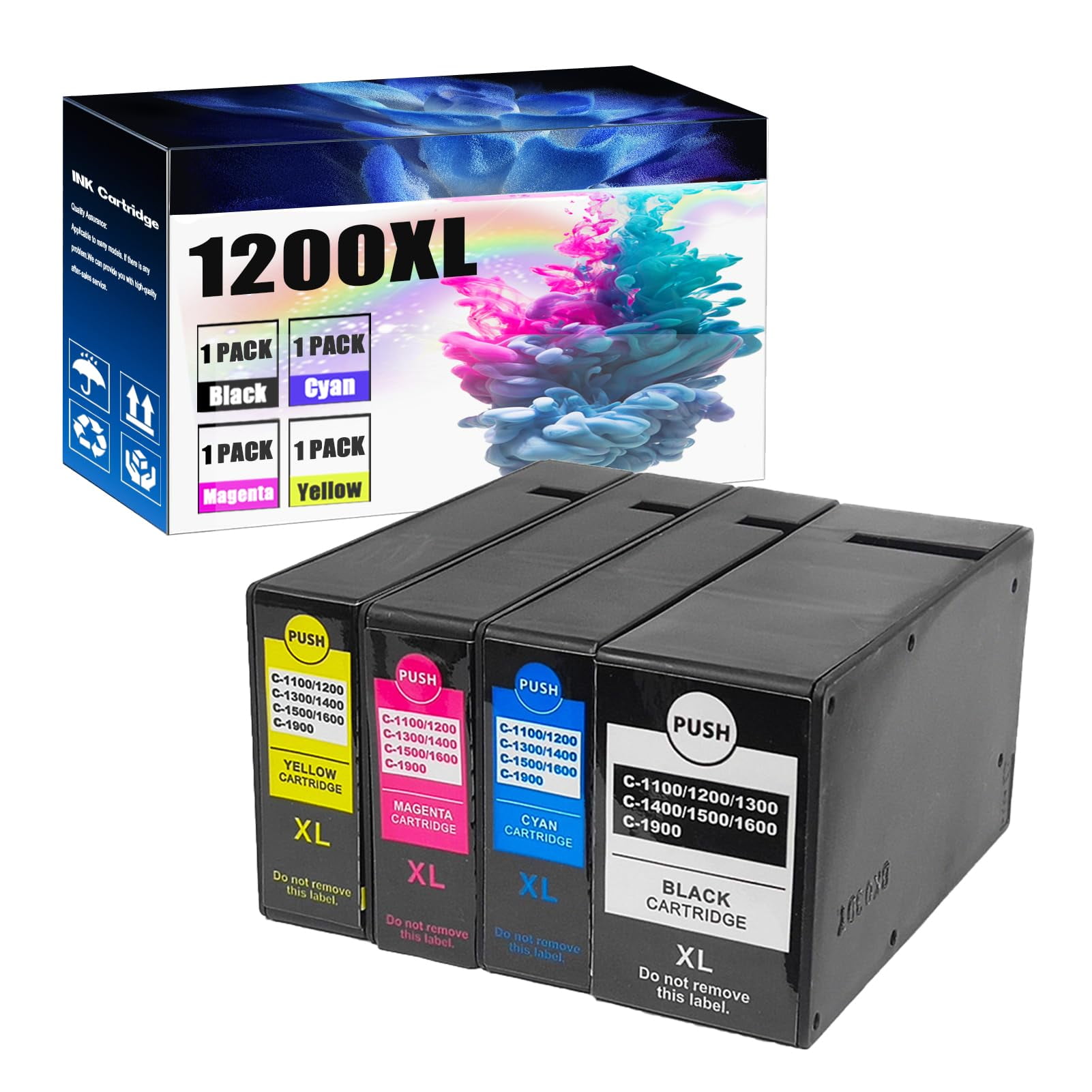 PGI-1200XL Ink Cartridges Replacements for Canon Ink 1200 XL to Work ...