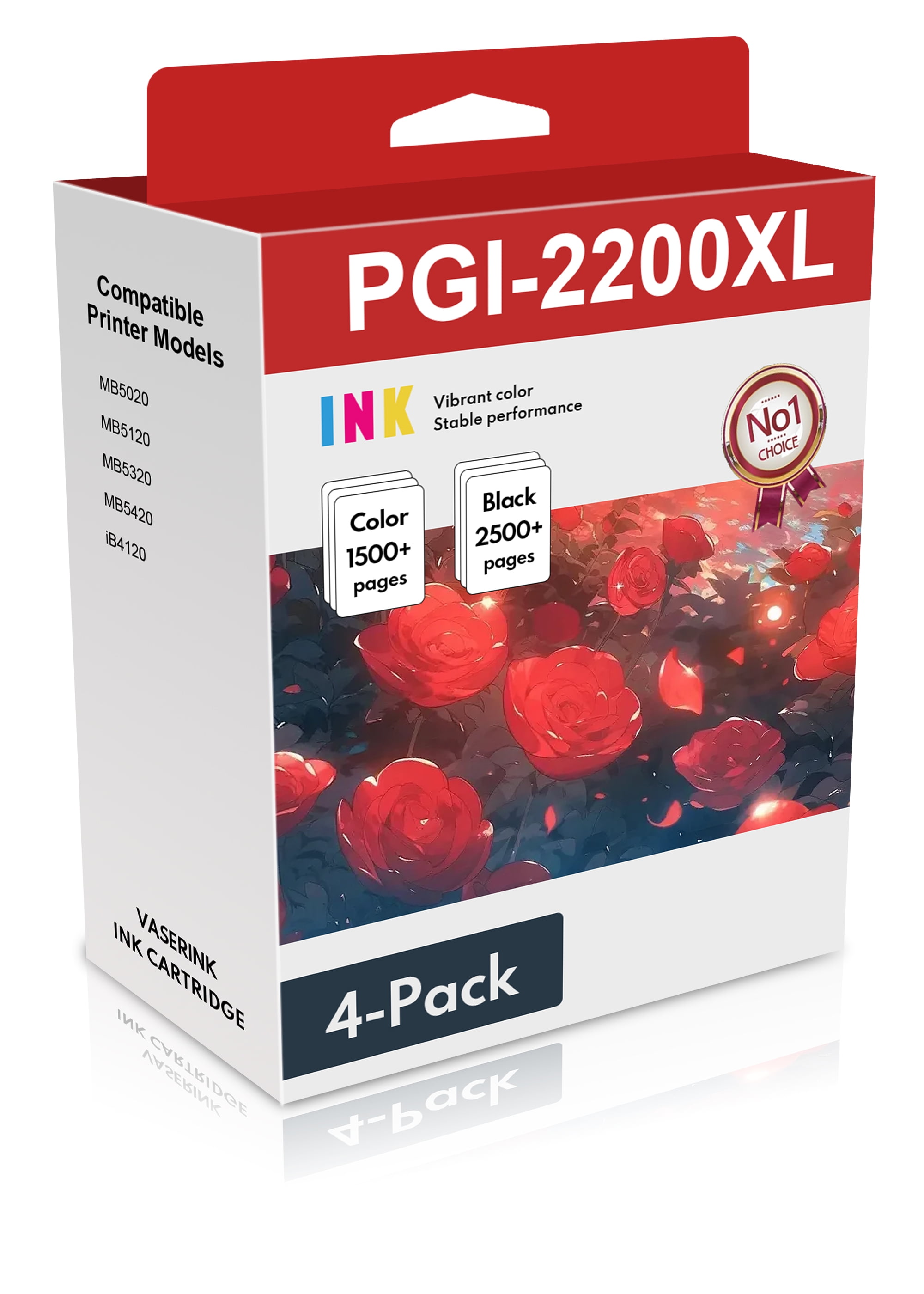 PGI-2200XL Ink Cartridge (BK+C+M+Y) Compatible with Canon PGI-2200XL ...