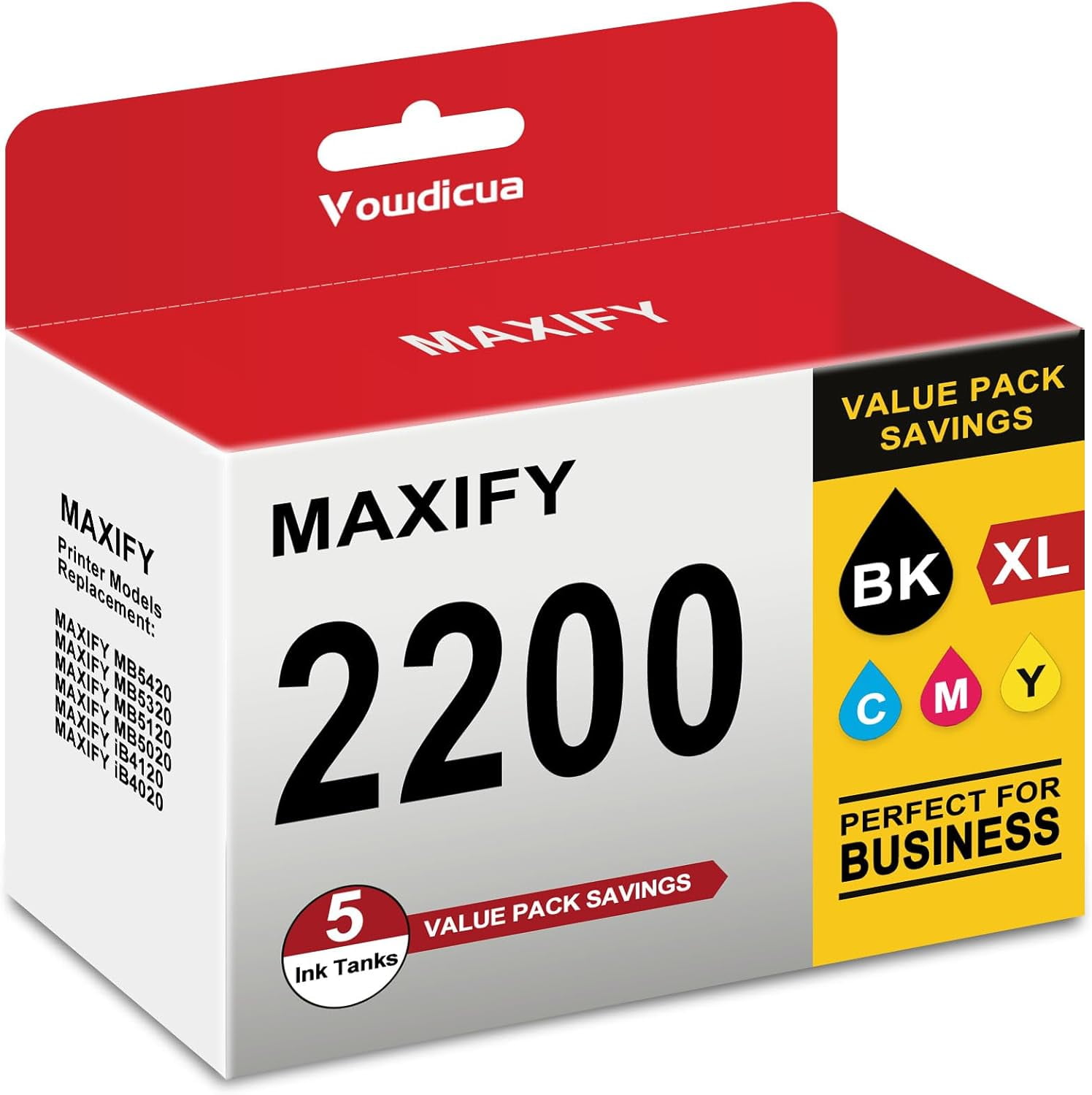 PGI-2200XL Ink Cartridges 5-Pack(Black,Cyan,Magenta,Yellow) Compatible ...