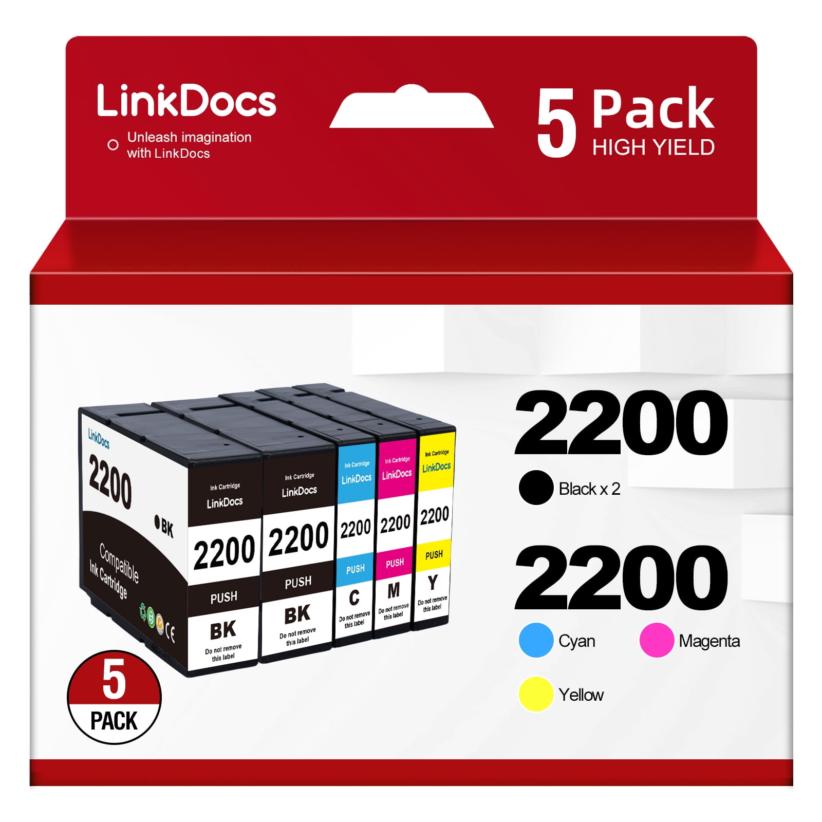 PGI-2200XL Pigment Ink Cartridges Replacement for Canon PGI2200XL PGI ...