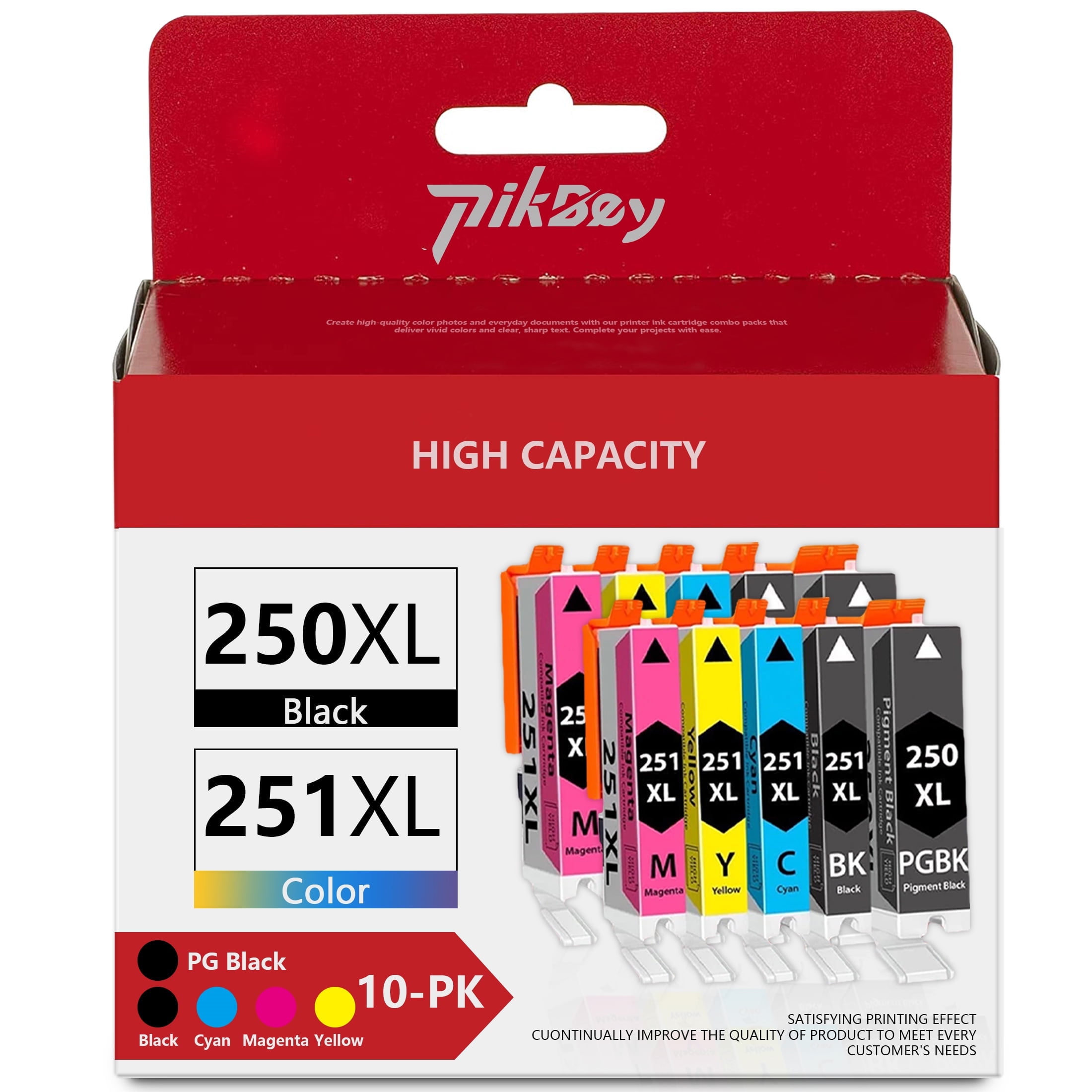 PGI-250XL CLI-251XL Ink Cartridges (10-Pack) - Compatible for Canon 250 ...