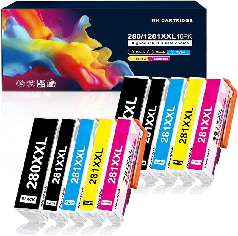 PGI-280 XXL/CLI-281 XXL Ink Cartridge 10 Pack Color Value Replacement ...