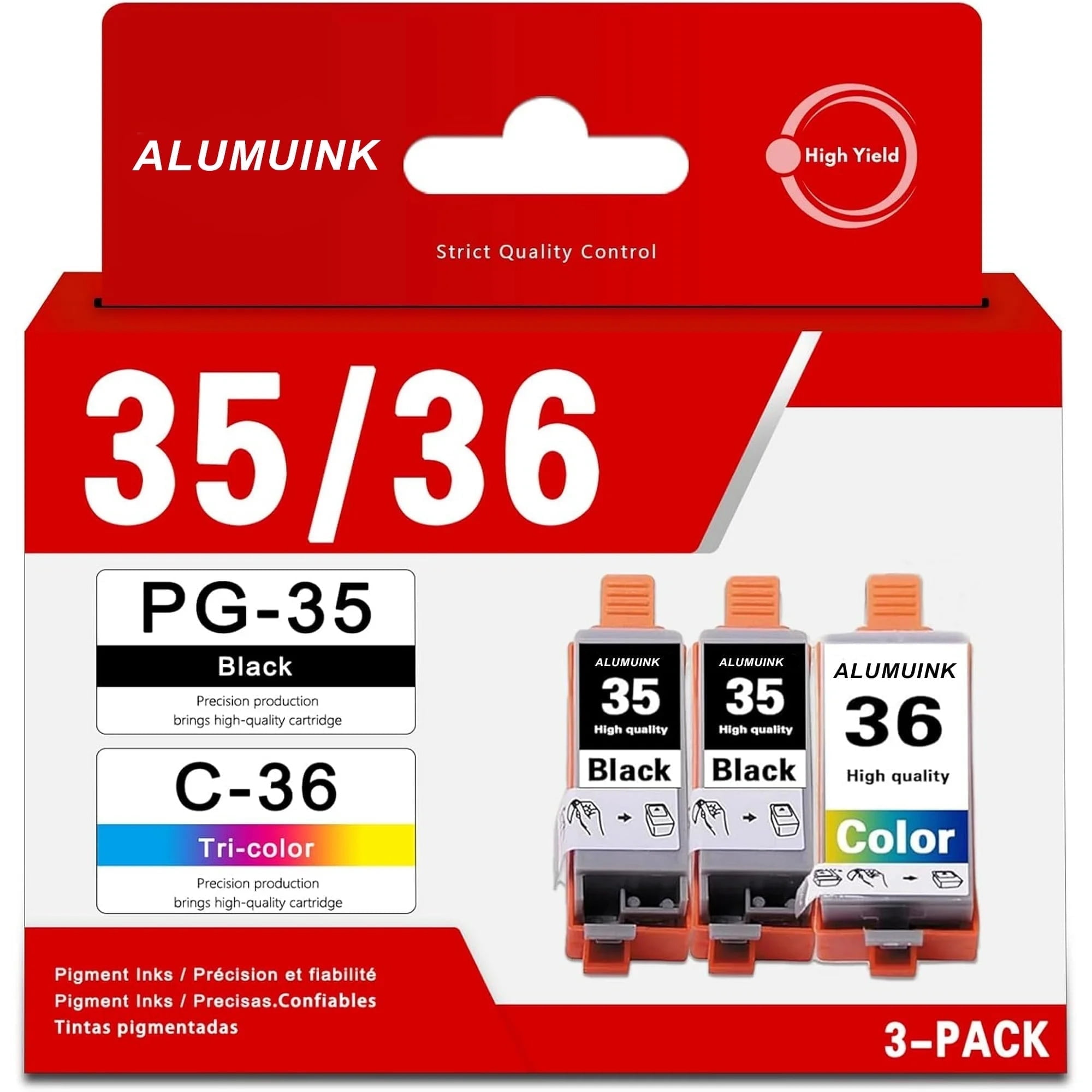 PGI-35 CLI-36 Ink Cartridge Value Pack Compatible for Canon 35/36 Ink ...
