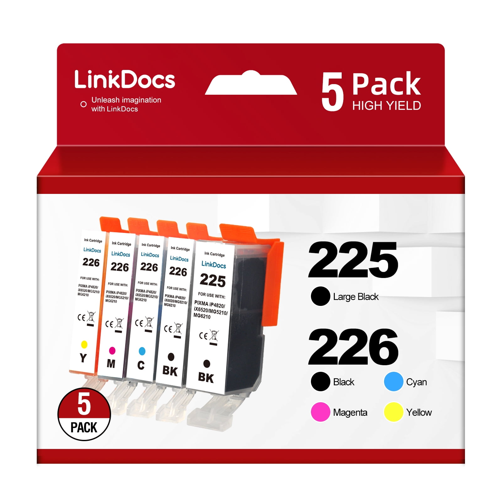 PGI225 CLI226 Ink Cartridge Replacement for Canon PGI-225 CLI-226 ...