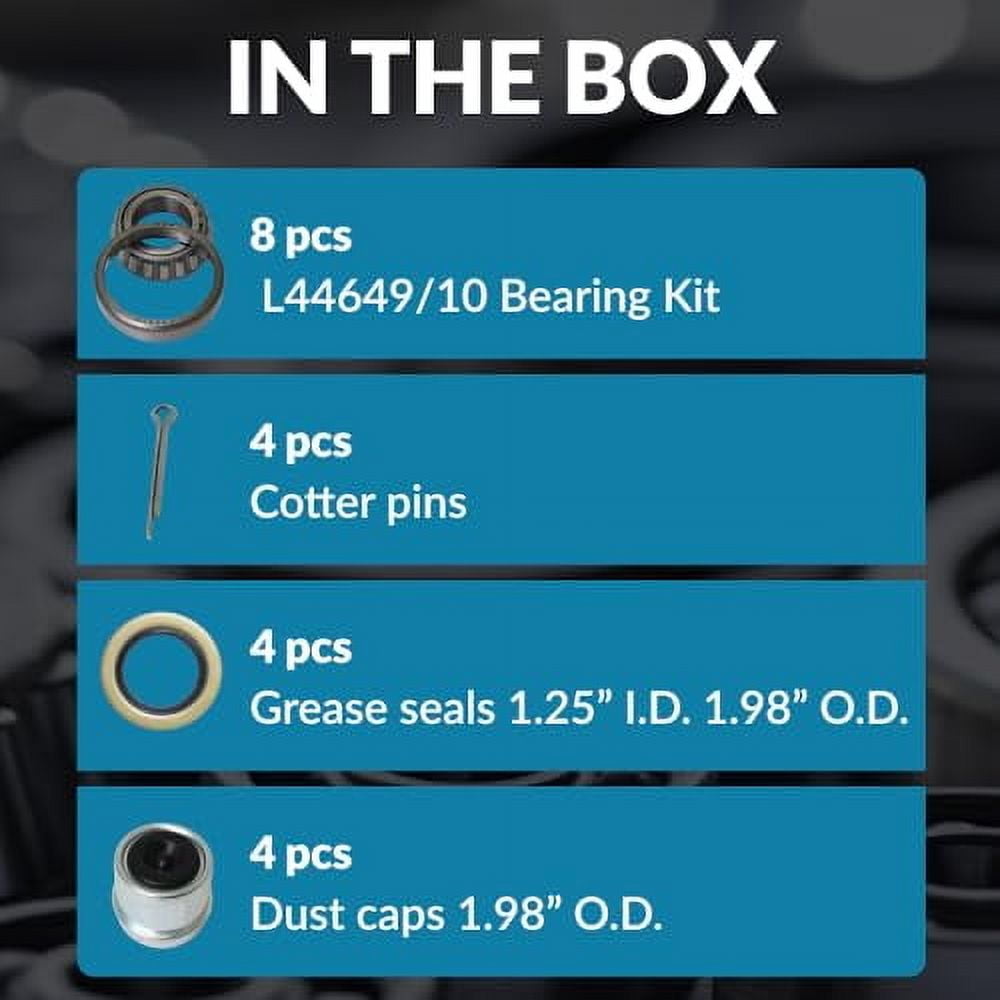 PGN (2 Pack) L44643 Bearing Kit - High-Speed & Quiet Rotation Trailer ...