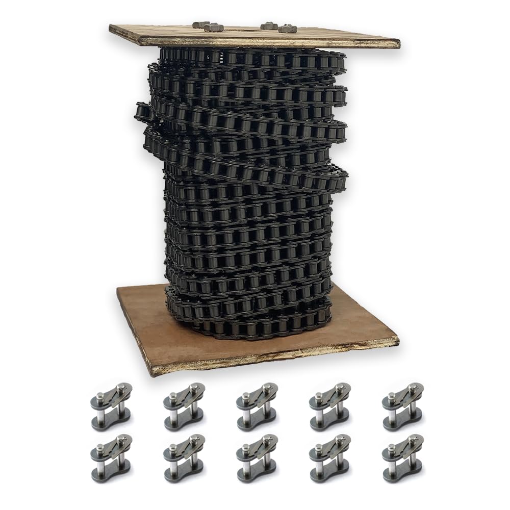 PGN #35 Roller Chain - 100 Feet + 10 Free Connecting Links - Carbon ...