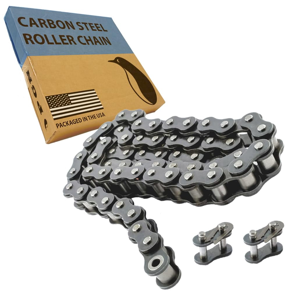 PGN #40 Roller Chain - 10 Feet + 2 Free Connecting Links - Carbon Steel ...
