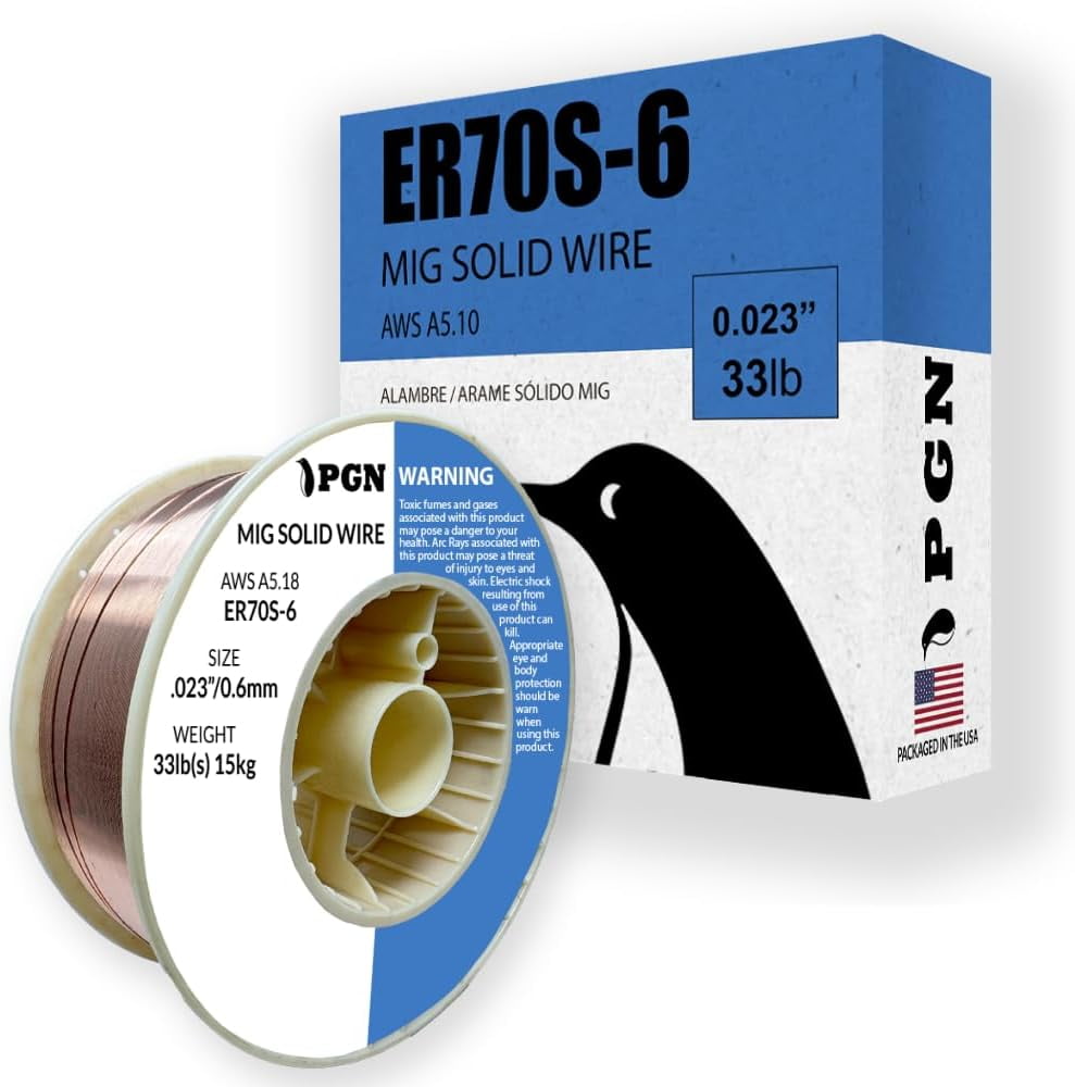 PGN Solid MIG Welding Wire - ER70S-6 .023 Inch, 33 Pound Spool - Mild ...