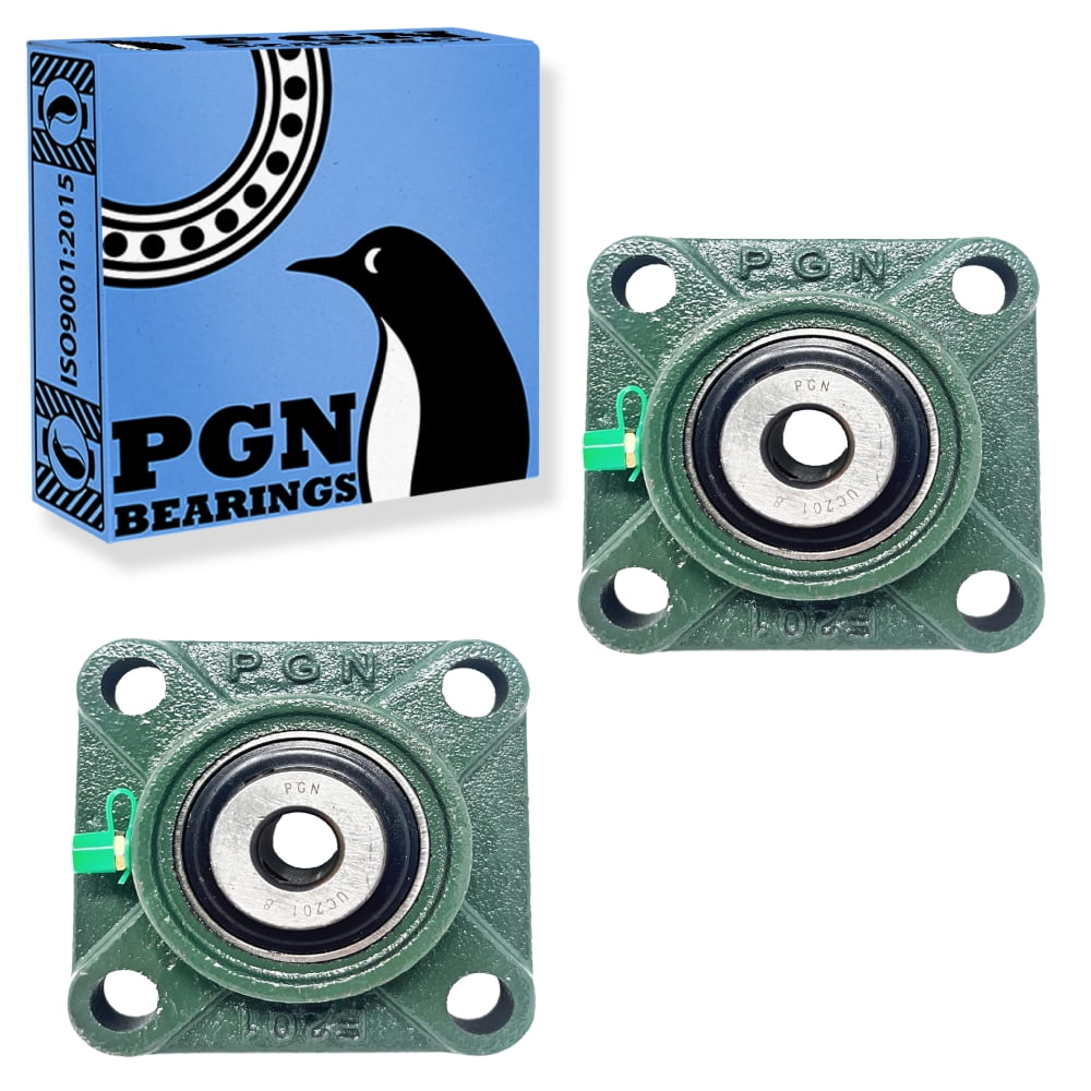 PGN - UCF201-8 Pillow Block Square Flange Mounted Bearing 1/2" Bore (2 PCS) - Walmart.com