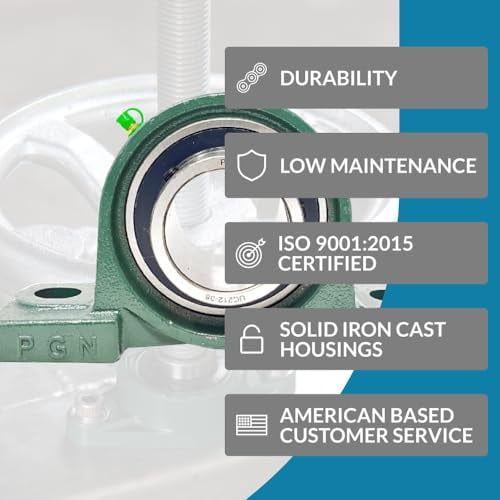 PGN UCP212-38 Pillow Block Bearing - Pack of 1 Mounted Pillow Block ...