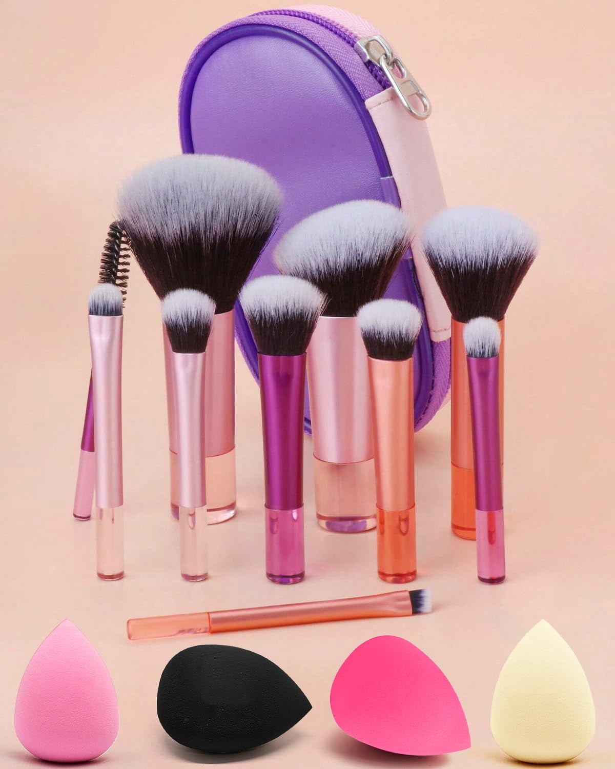 PGRODE Mini Travel Makeup SSF20 Brushes Set, 14 Portable Full Complete ...