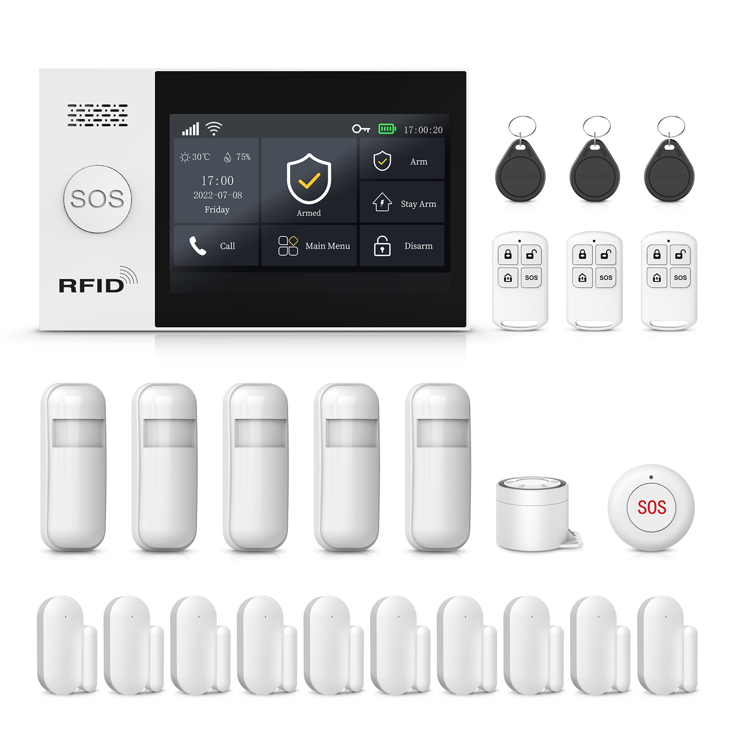 PGST 107 Touch Screen Alarm System for Home Security, WiFi&4G Wireless ...