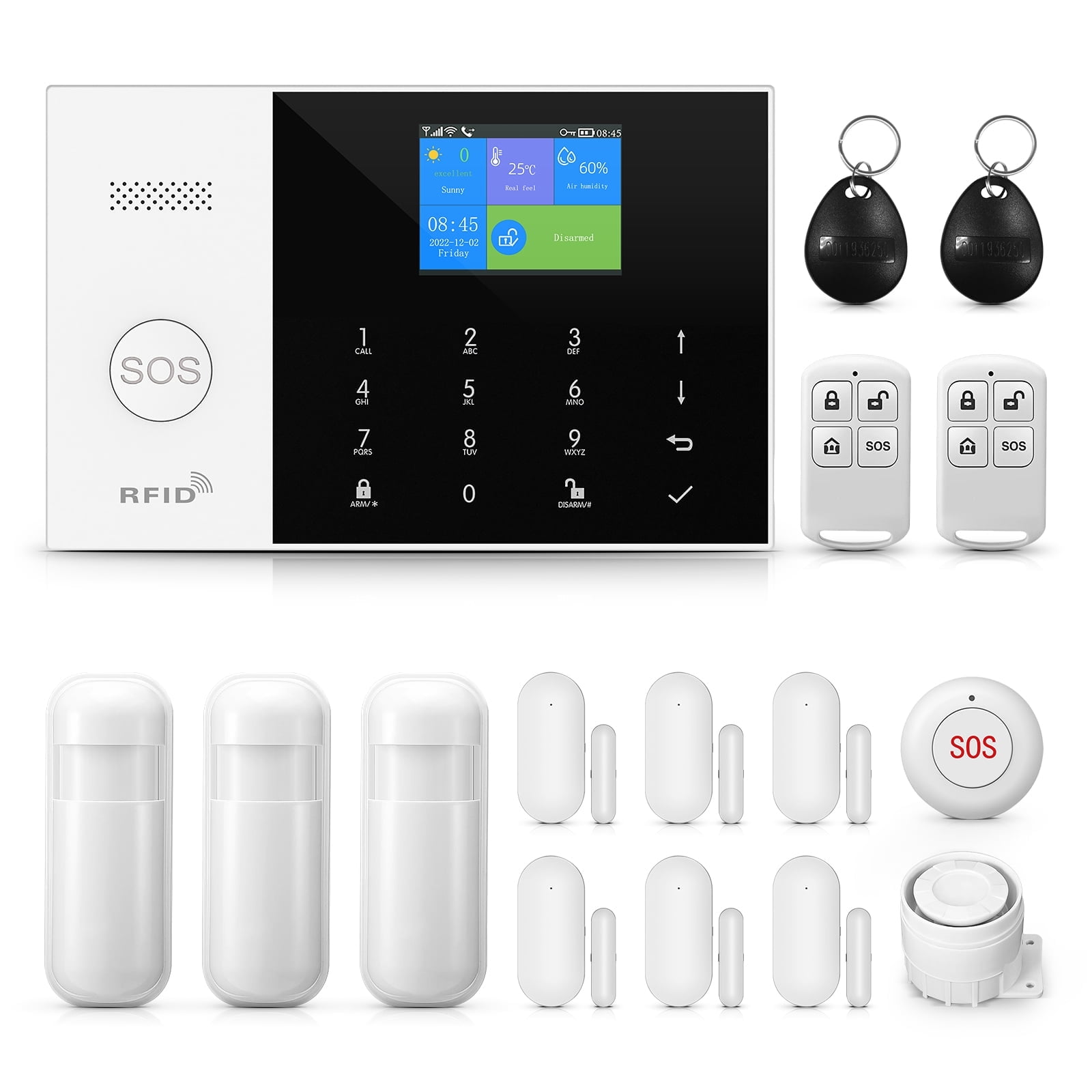 PGST WiFi+GSM/4G Home Smart Alarm Security System Kit,DIY Wireless ...