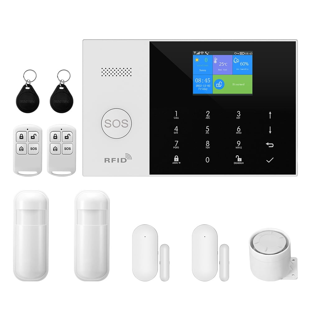 PGST GSM and WIFI Wireless Alarm System for Home Security 12-Piece ...