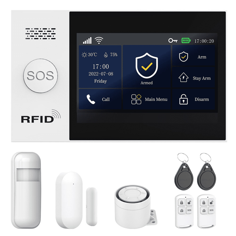 PGST WiFi 4G Wireless Smart Home Security Alarm Host, 4.3 Touch Screen ...