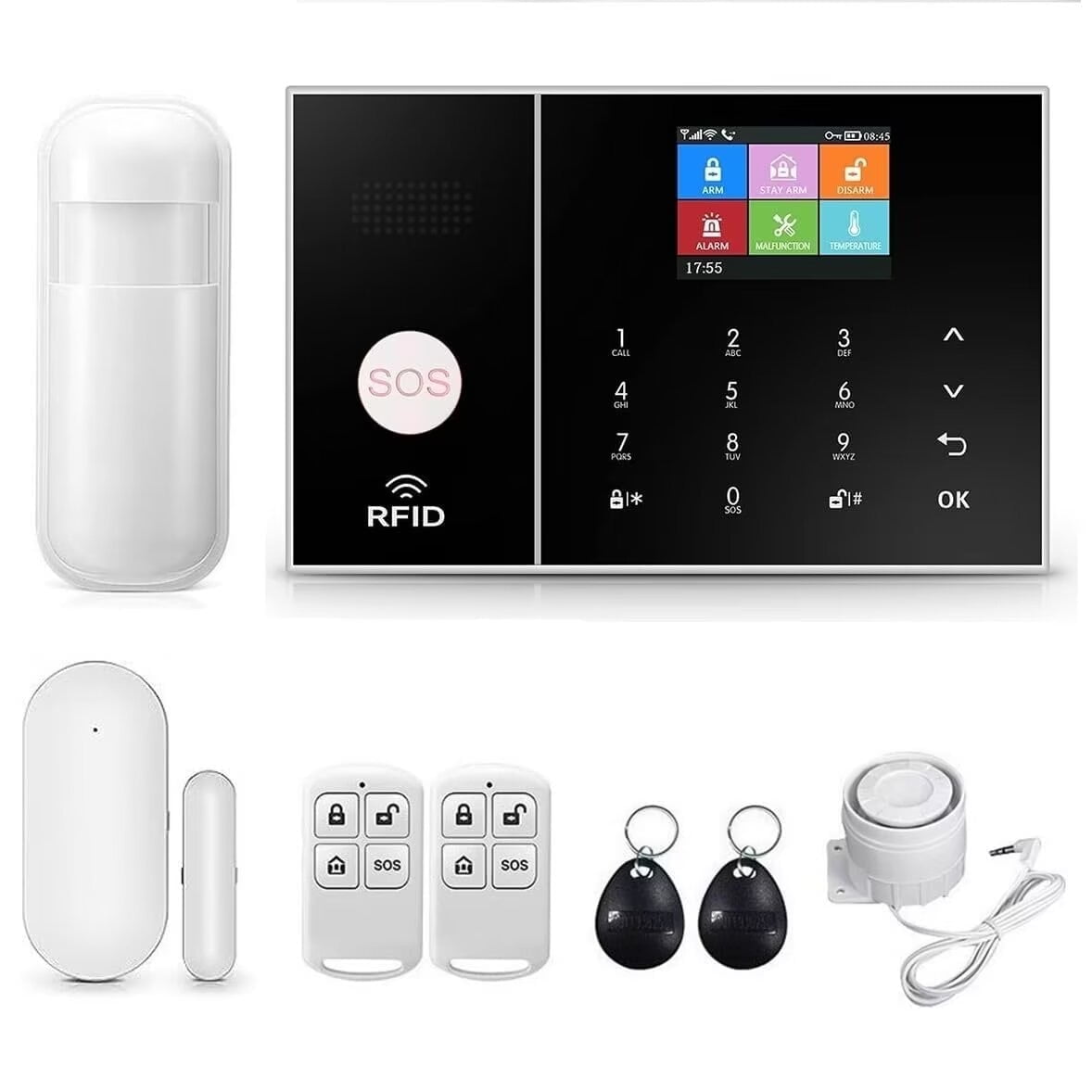 PGST WiFi+GSM/4G Home Smart Alarm Security System Kit,DIY Wireless ...