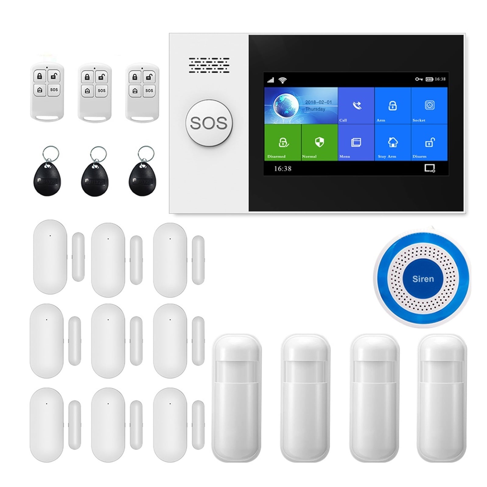 PGST Wireless Home GSM Security Alarm System Burglar Home Security With ...