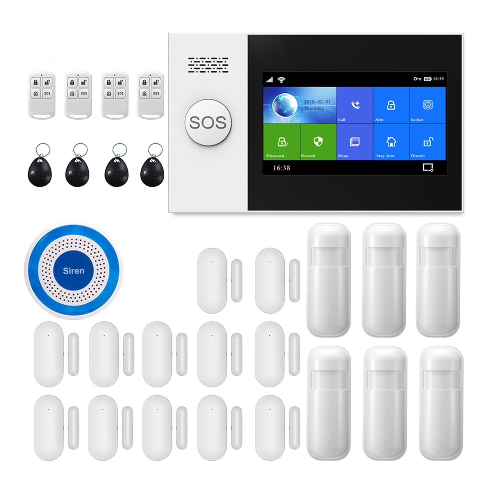PGST Wireless Home GSM Security Alarm System Burglar Home Security With ...