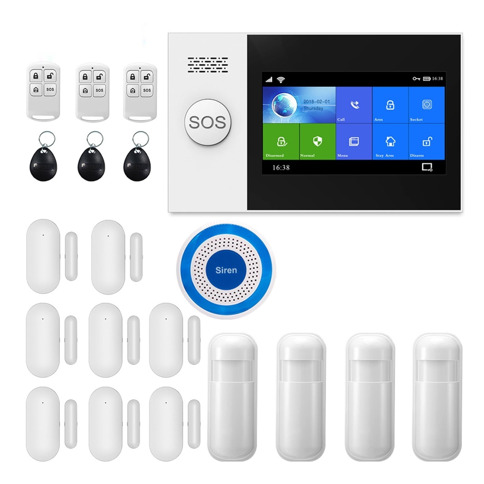 PGST Wireless Home GSM Security Alarm System Burglar Home Security With ...