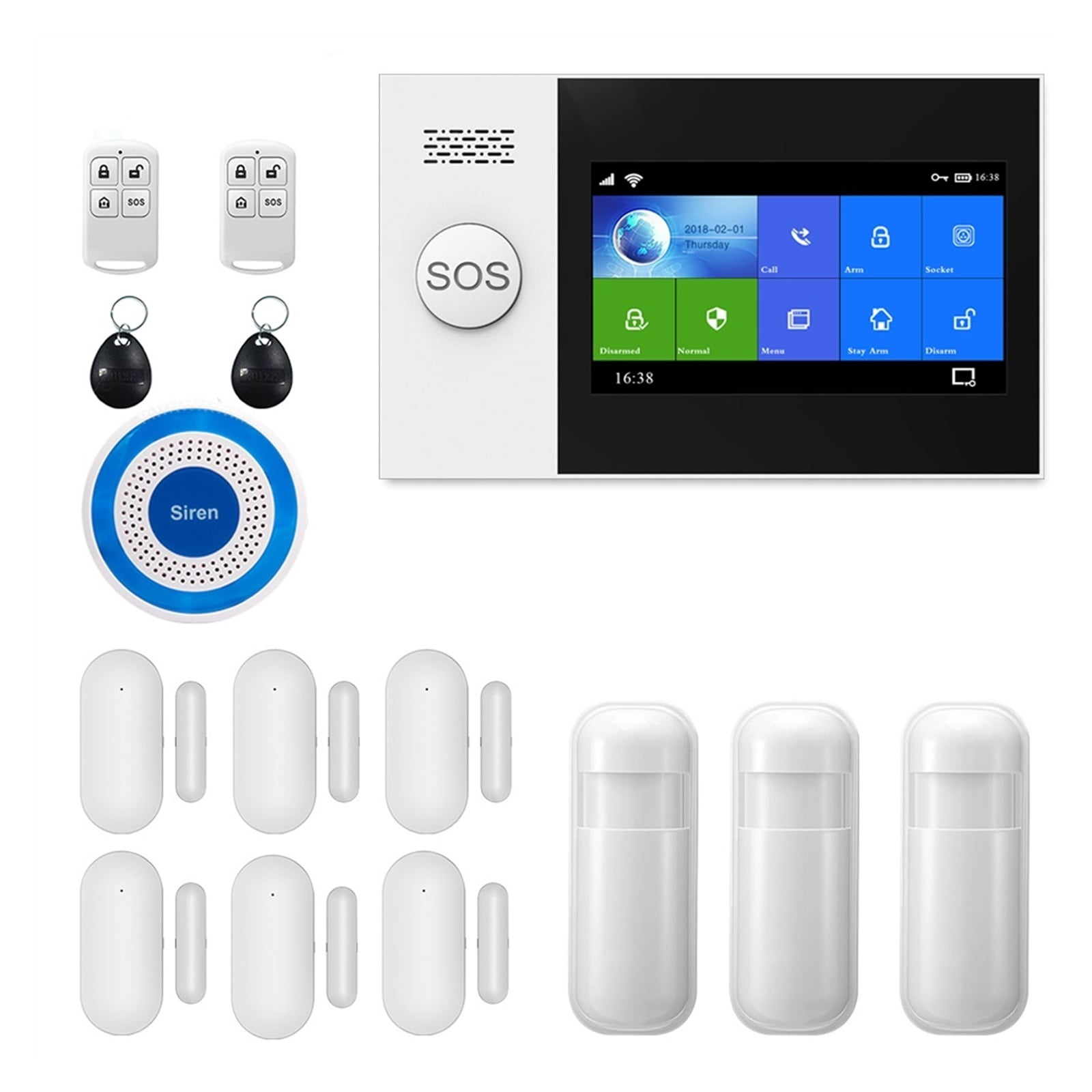 PGST Wireless Home GSM Security Alarm System Burglar Home Security With ...