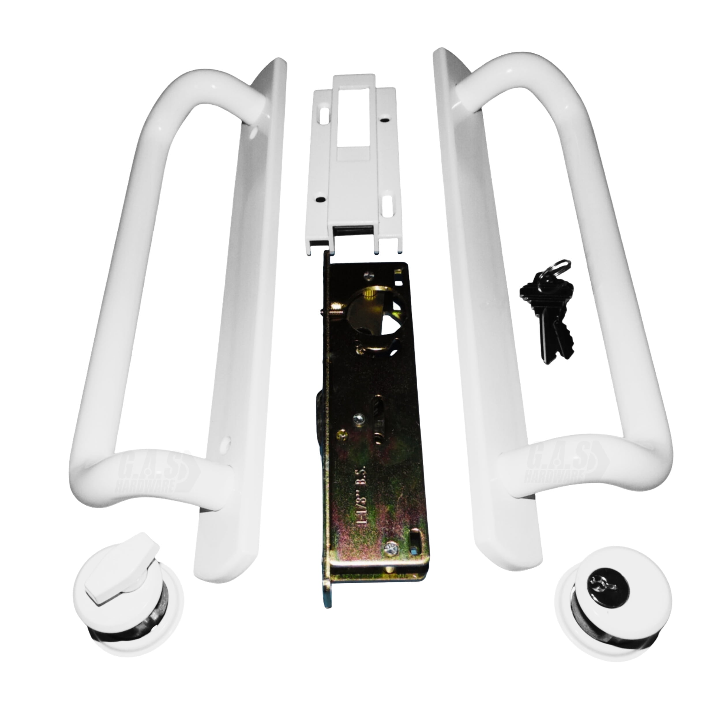 PGT 5400 Sliding Door Handle Set with Mortise Lock and Keys | White ...