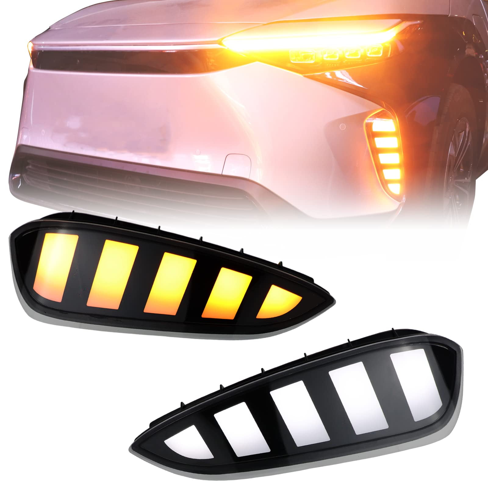 PGTOPONE Switchback White/Amber LED Front Fog Daytime Running Lamp with ...