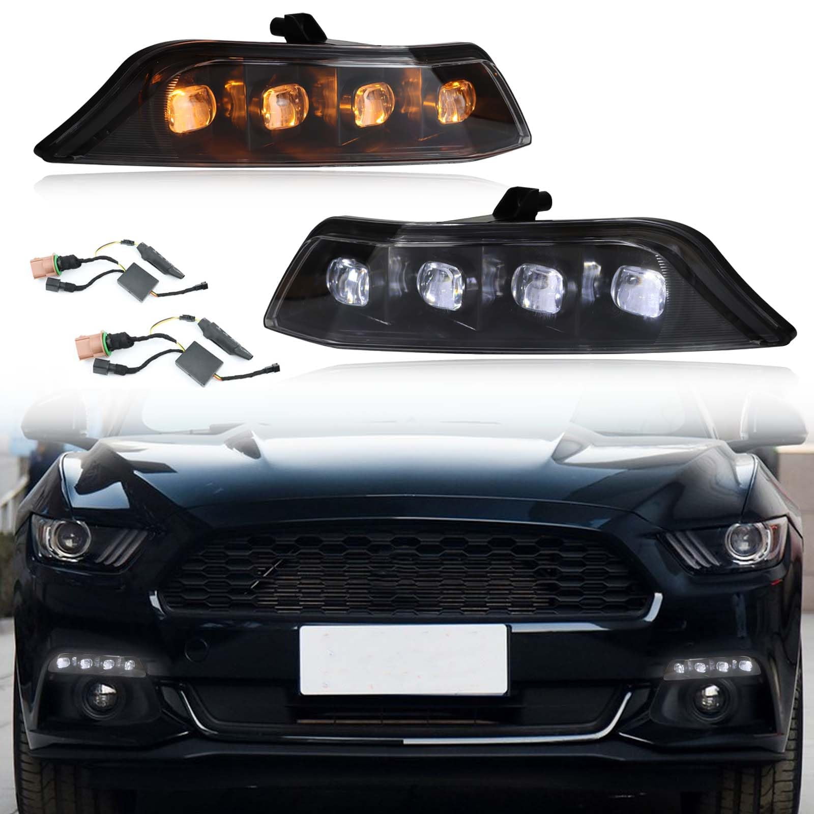 PGTOPONE Switchback White/Amber LED MMF7 Front Bumper Fog Light DRL ...