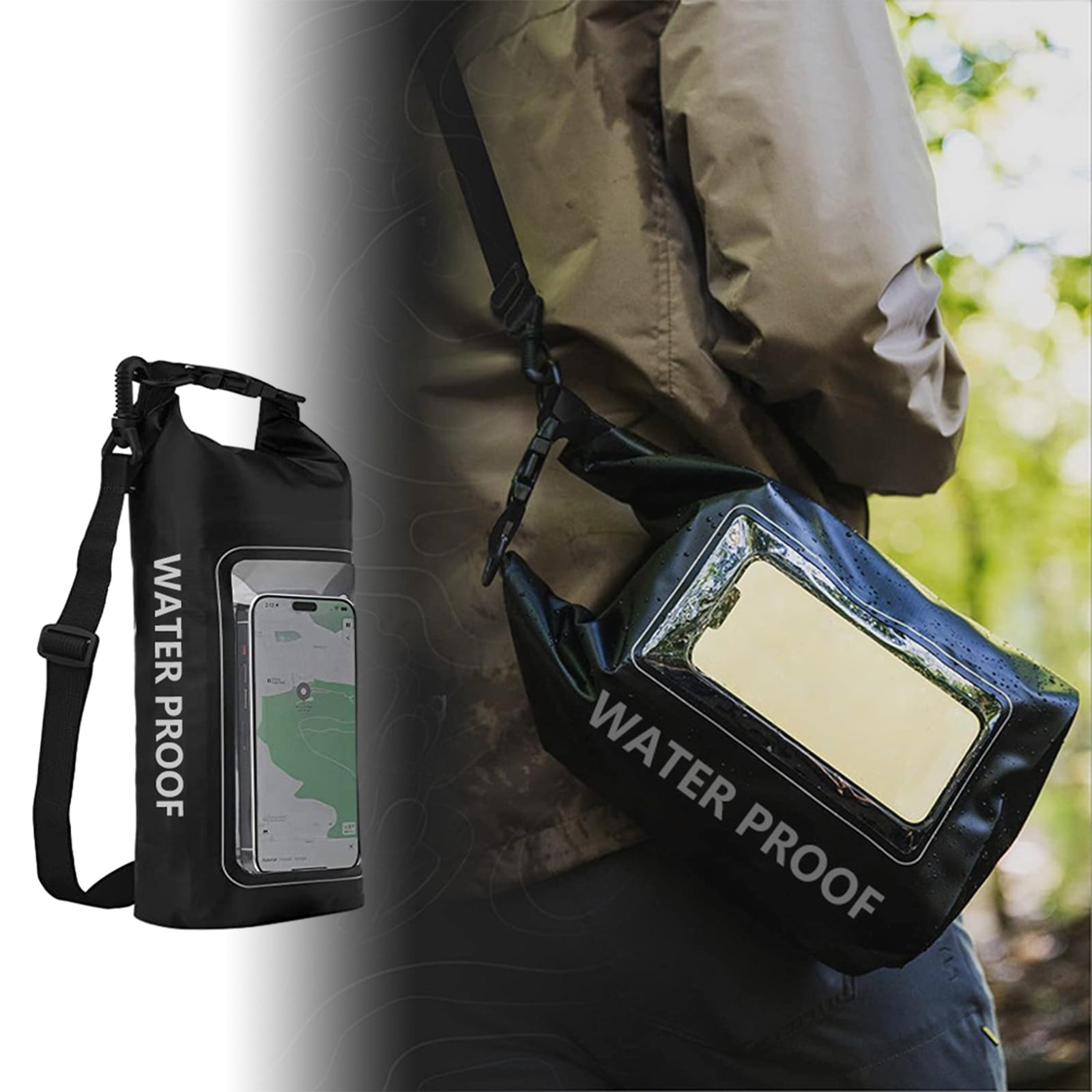 PGYONG 2L Water Proof Bag Outdoor Messenger Bag 2-in-1 Mobile Phone ...