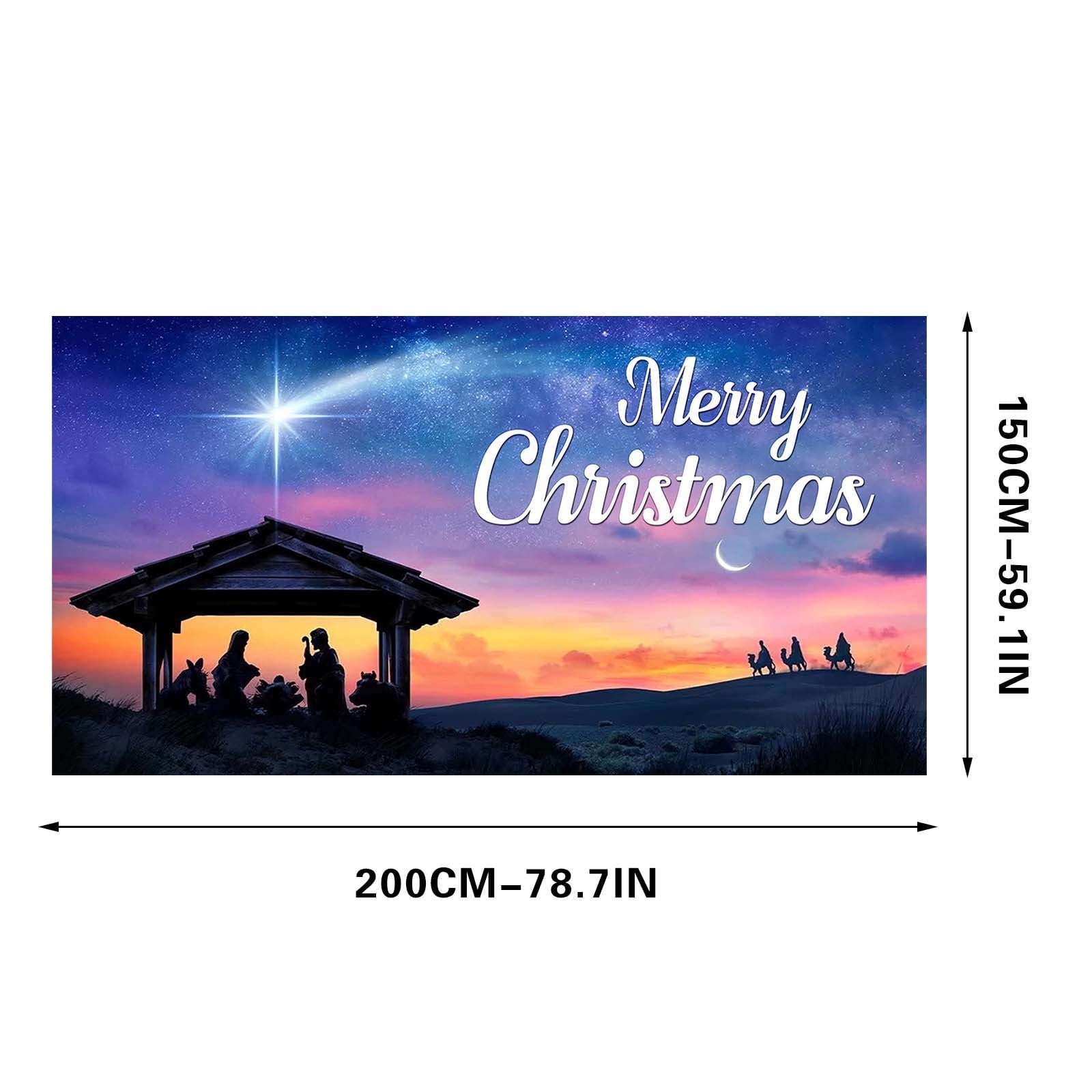 PGYONG 4.9 X 6.5ft Nativity Scene Birth of Jesus Garage Door Decoration ...