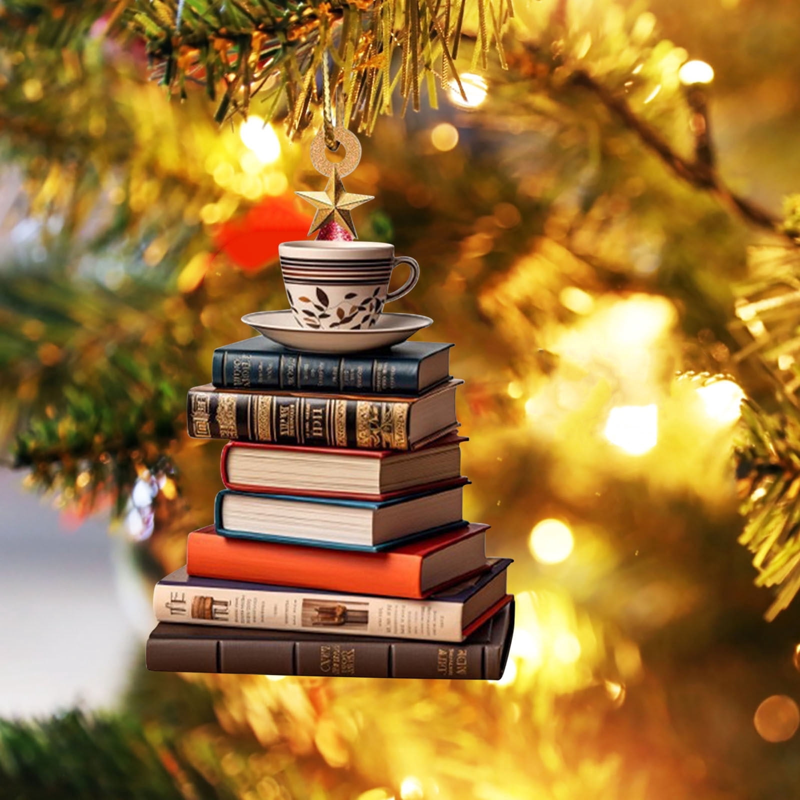 PGYONG Book Tree Wooden Christmas Ornaments 2024,Christmas Keepsake ...