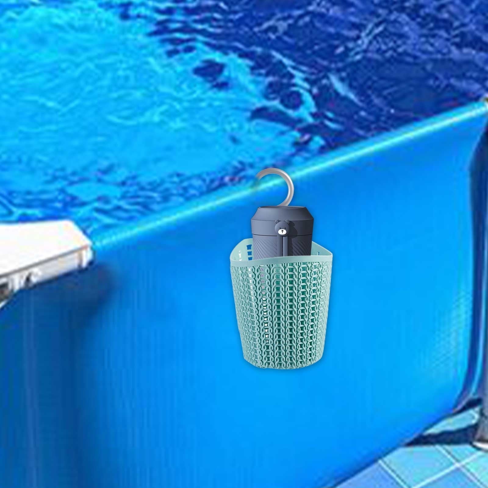 PGYONG Delas Poolside Storage Basket,Pool Accessories for Above Pool ...