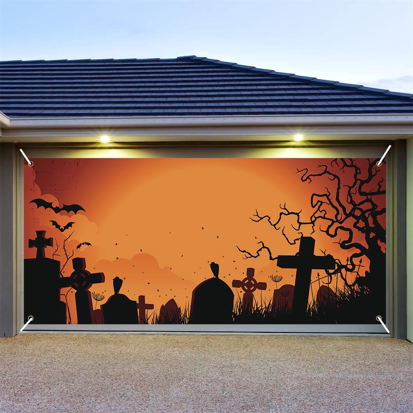 PGYONG Halloween Garage Decorations 78.7x59" Window Door Wall Cover ...