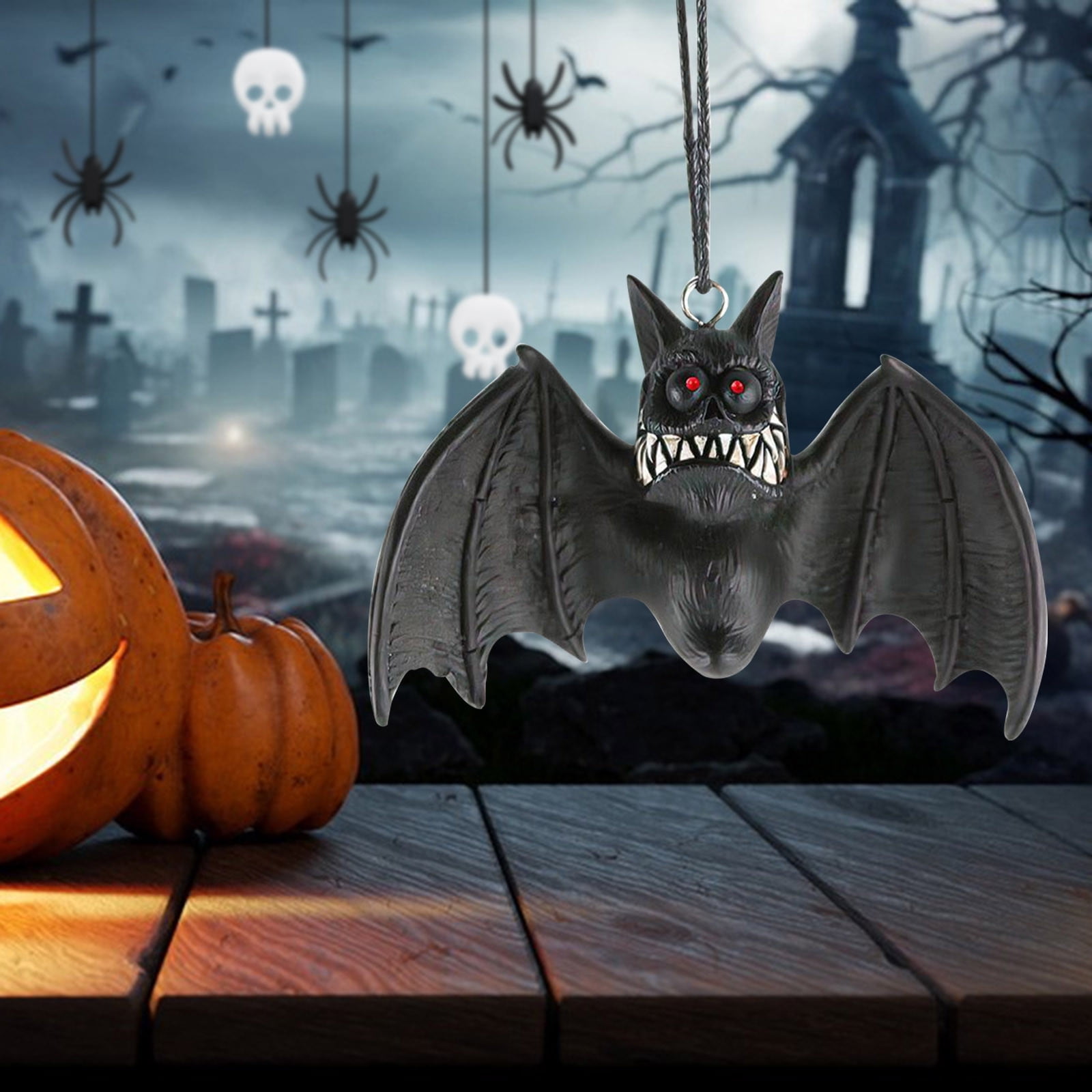 PGYONG Halloween Hanging Resin Bat Halloween Decoration Small Horror ...