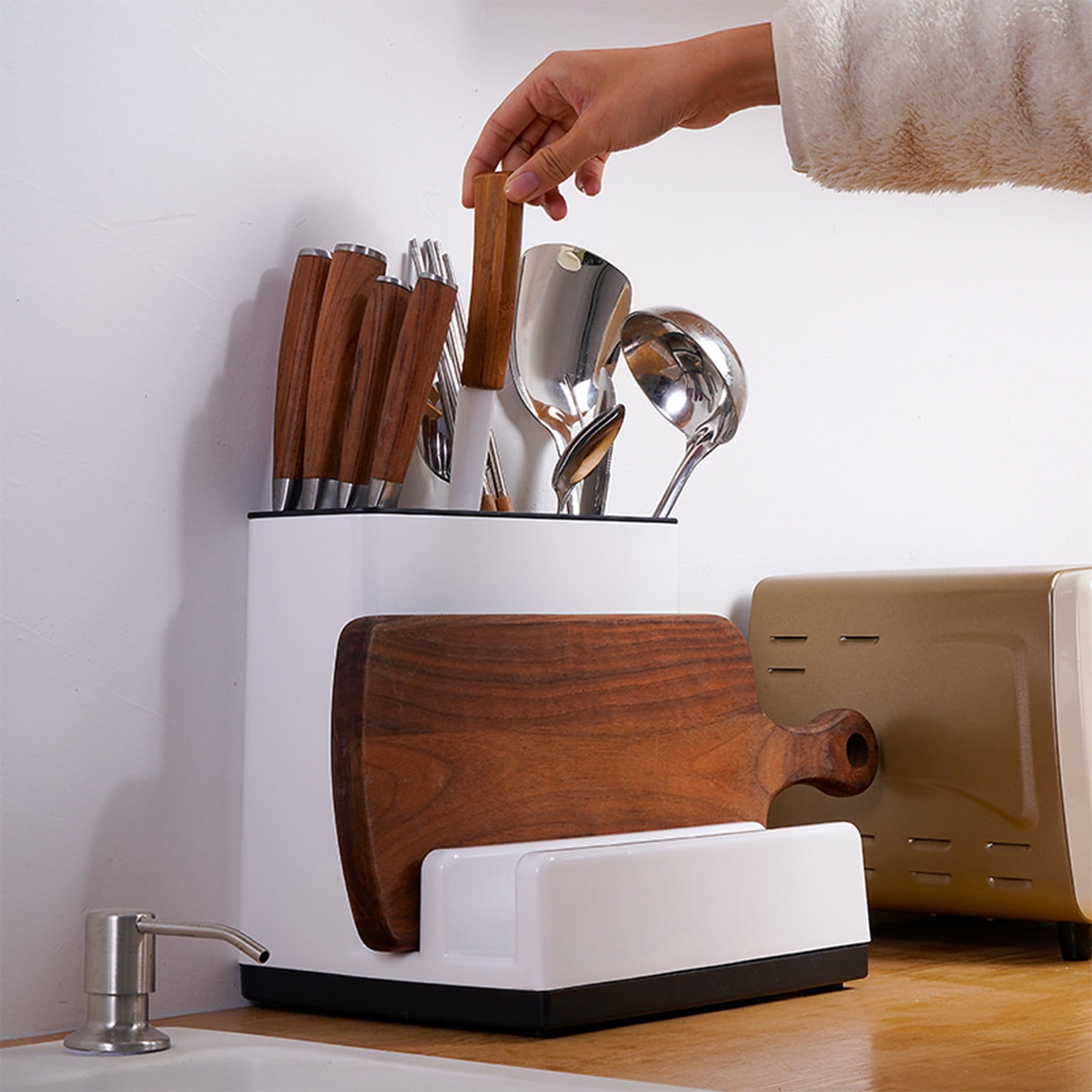 PGYONG Kitchen Utensils Storage Shelf,Cutting Board,Kitchen Countertop ...