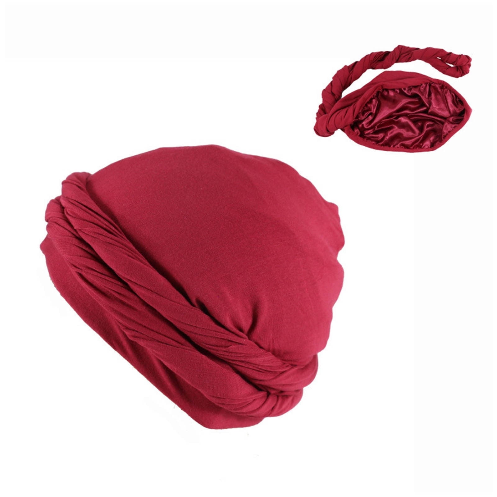 PGYONG Men Turban Head Wrap Satin Lined Twists Bonnet Pre-Tied Braid ...
