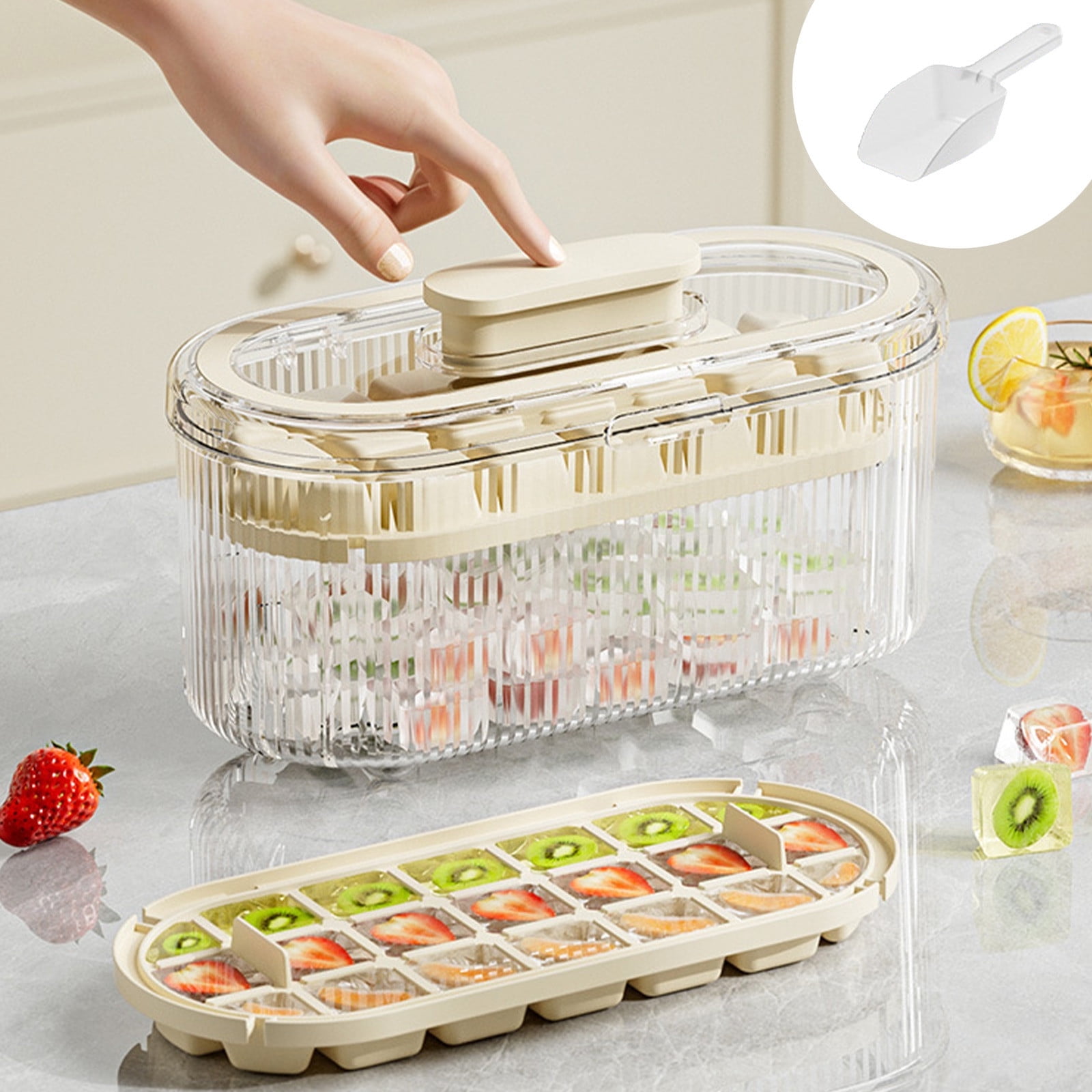 PGYONG One-Click Ice Molds Ice Tray Ice Tray Home-Made Ice Making Box ...