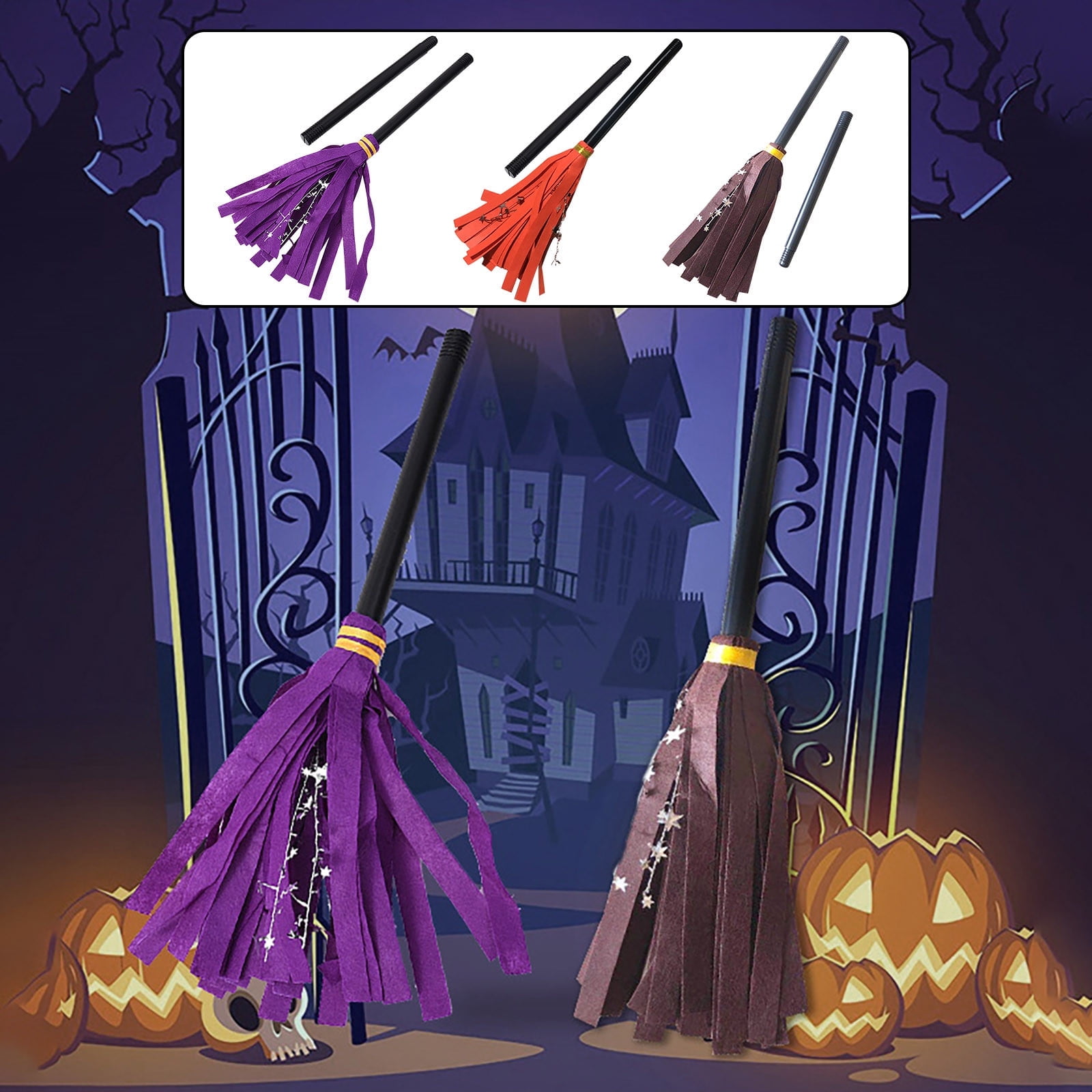 PGYONG Halloween Decoration Witch Flying Broomstick Party Dance Costume ...